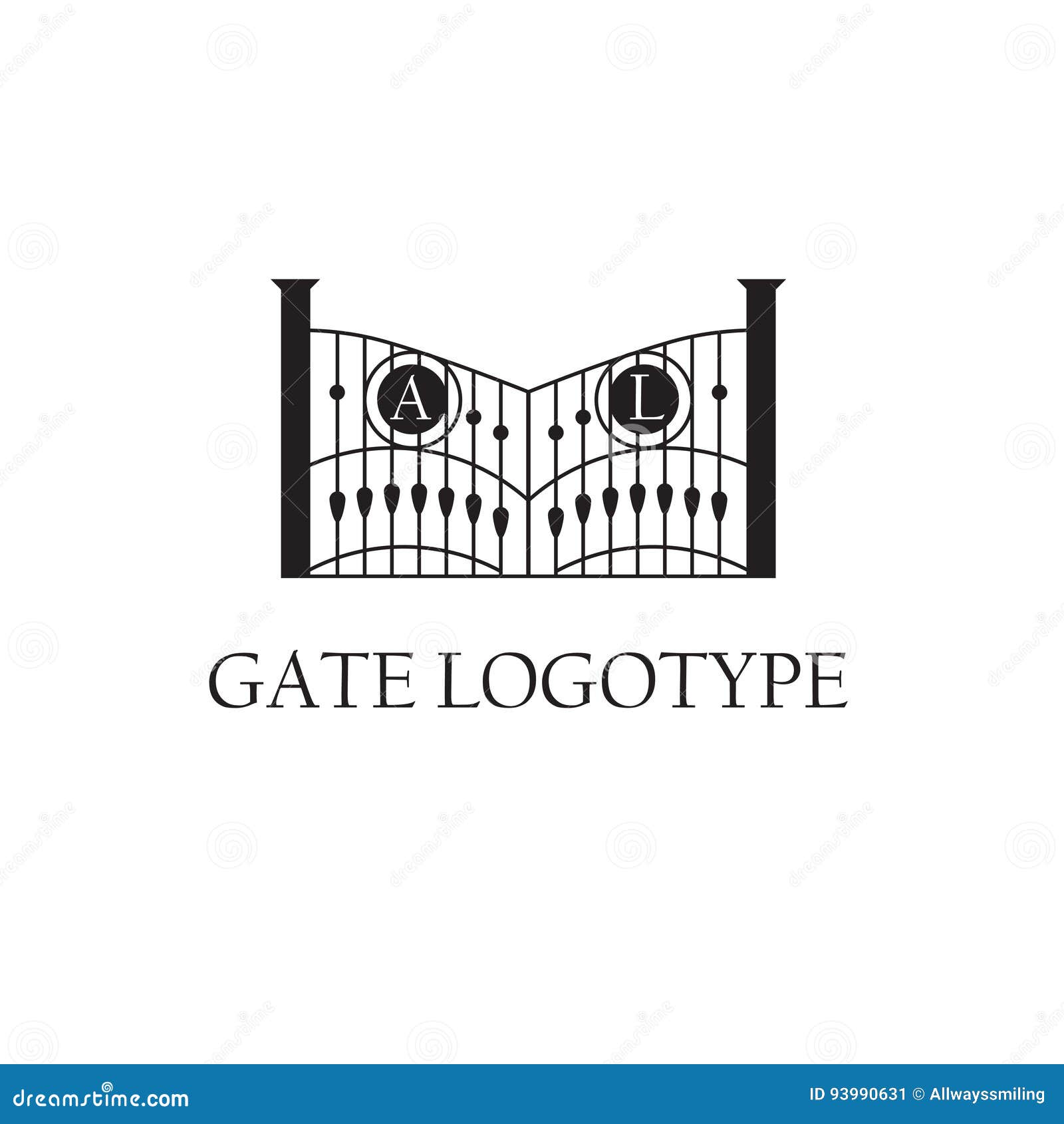 Company Logo with Gate Illustration Stock Vector - Illustration of ...