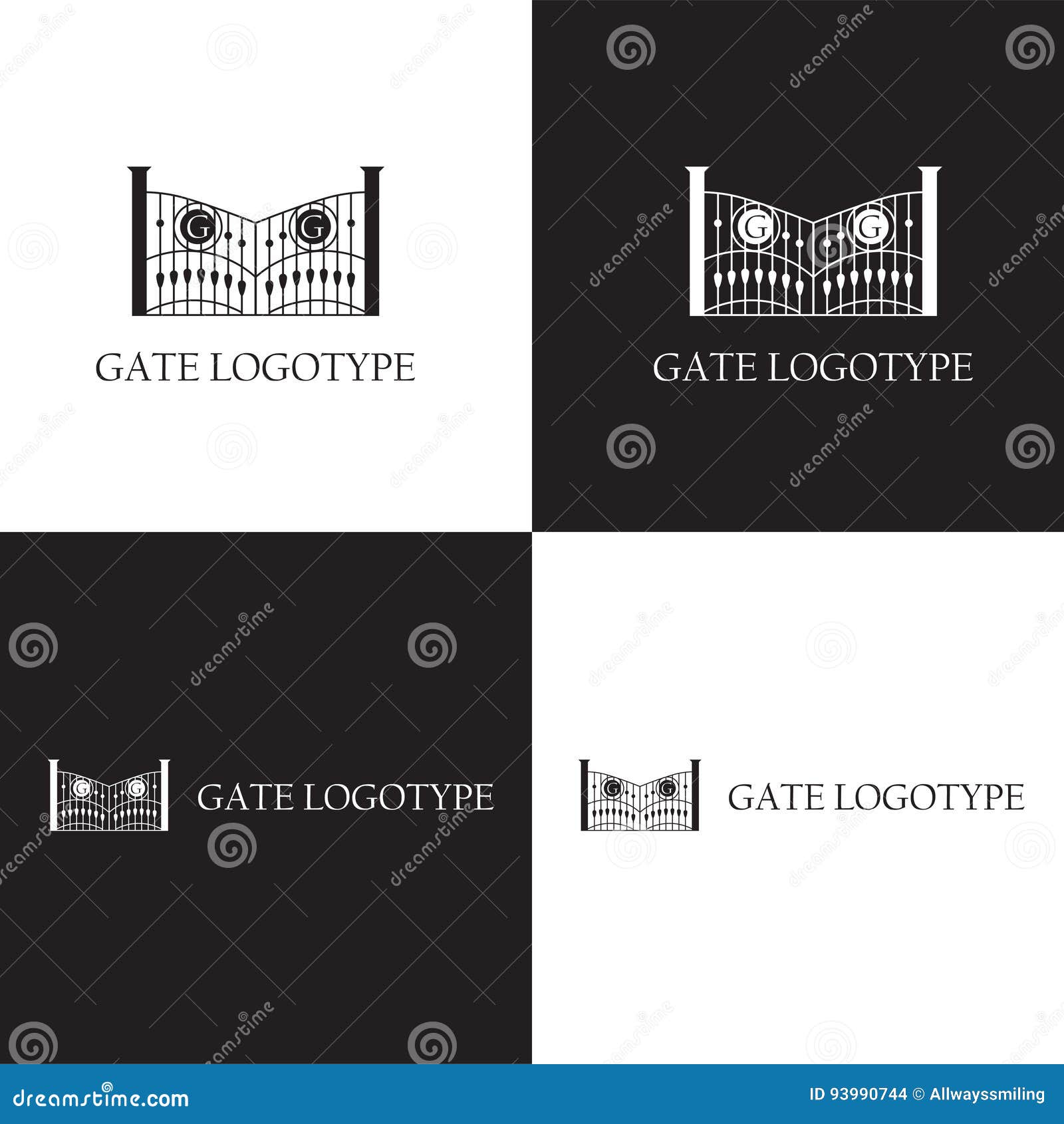 Company Logo with Gate Illustration Stock Vector - Illustration of ...