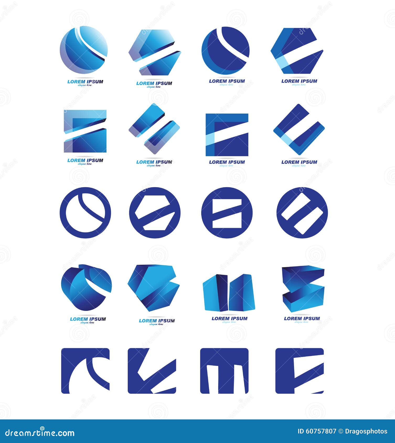 Company logo icon set stock vector. Illustration of element - 60757807