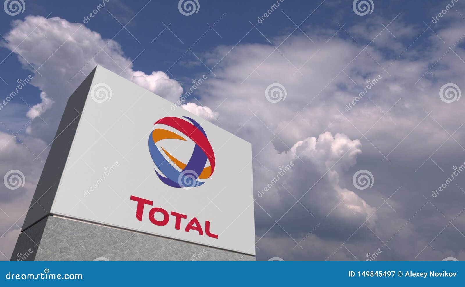 TOTAL Logo on Sky Background, Editorial 3D Rendering Editorial ...