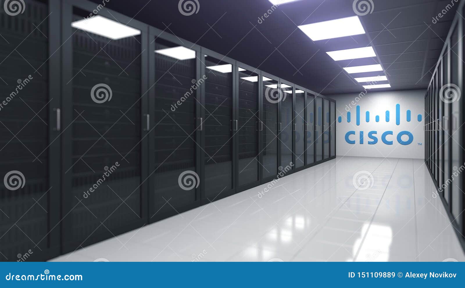 CISCO Logo in the Server Room, Editorial 3D Rendering Editorial Stock ...