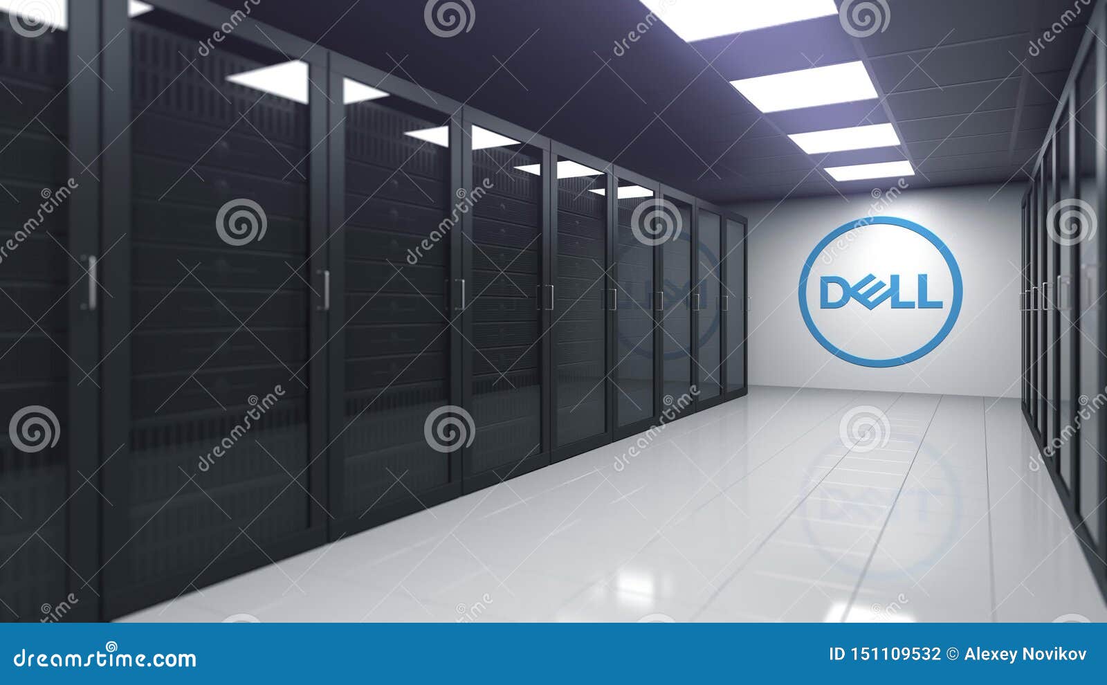 DELL Logo in the Server Room, Editorial 3D Rendering Editorial ...