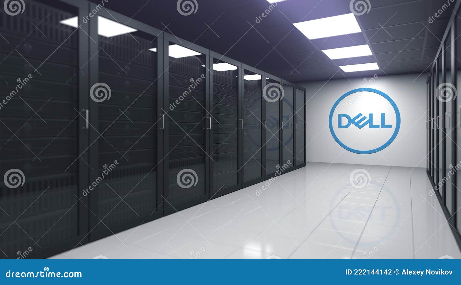 DELL Logo in the Server Room, Editorial 3D Rendering Editorial ...