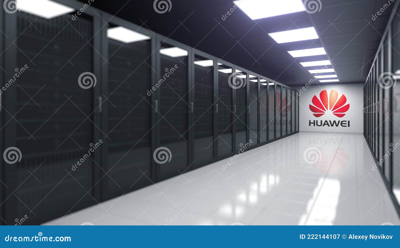 HUAWEI Logo in the Server Room, Editorial 3D Rendering Editorial ...