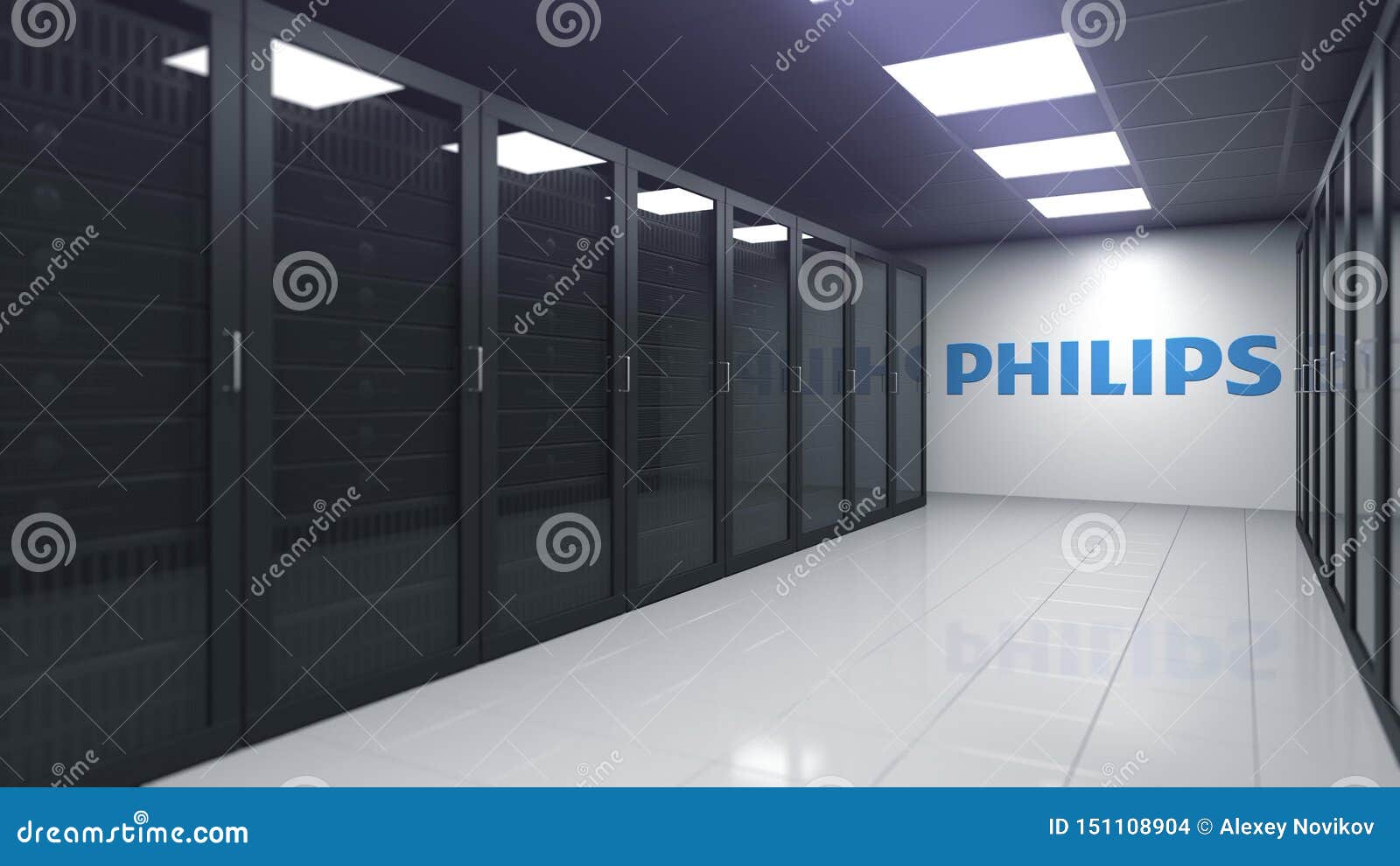 PHILIPS Logo in the Server Room, Editorial 3D Rendering Editorial Stock ...