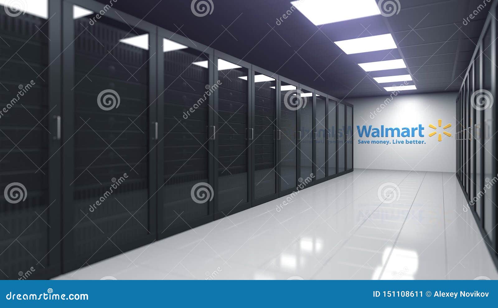 WALMART Logo in the Server Room, Editorial 3D Rendering Editorial Photo ...