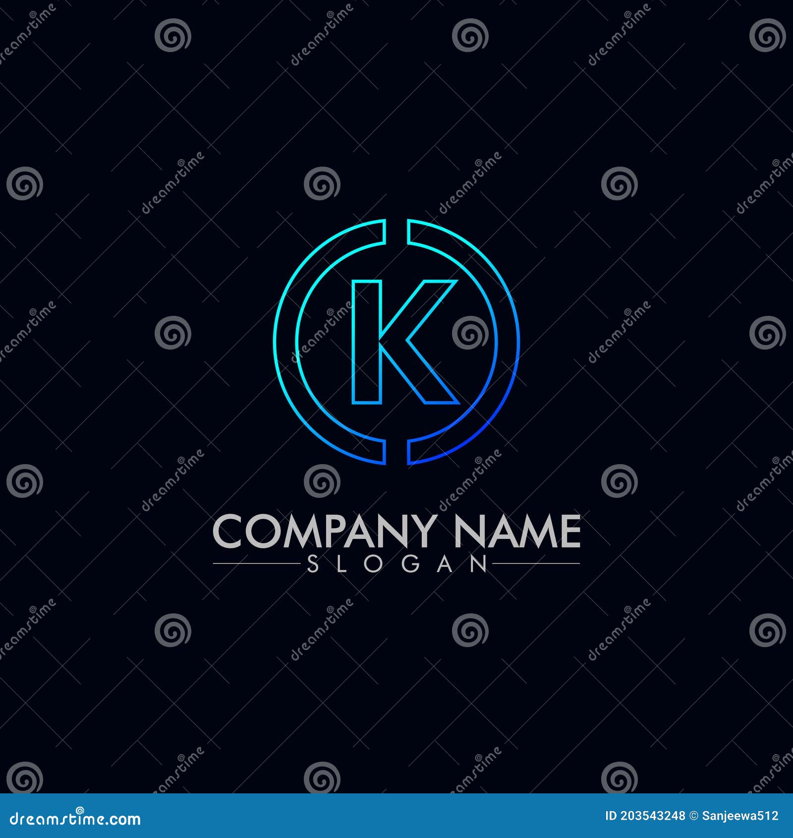 Company Logo Vector of the Letter K Blue Color Stock Vector ...