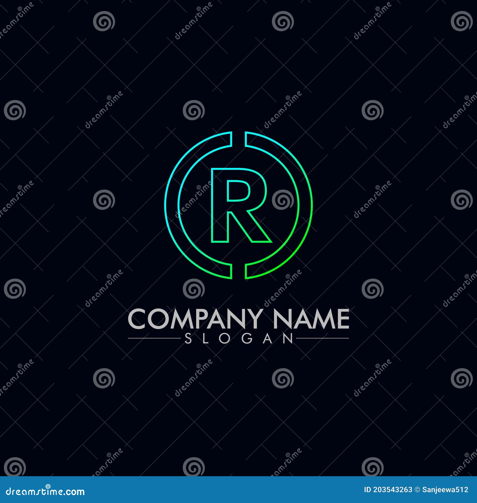 Company Logo Vector of the Letter R Blue Color Stock Vector ...