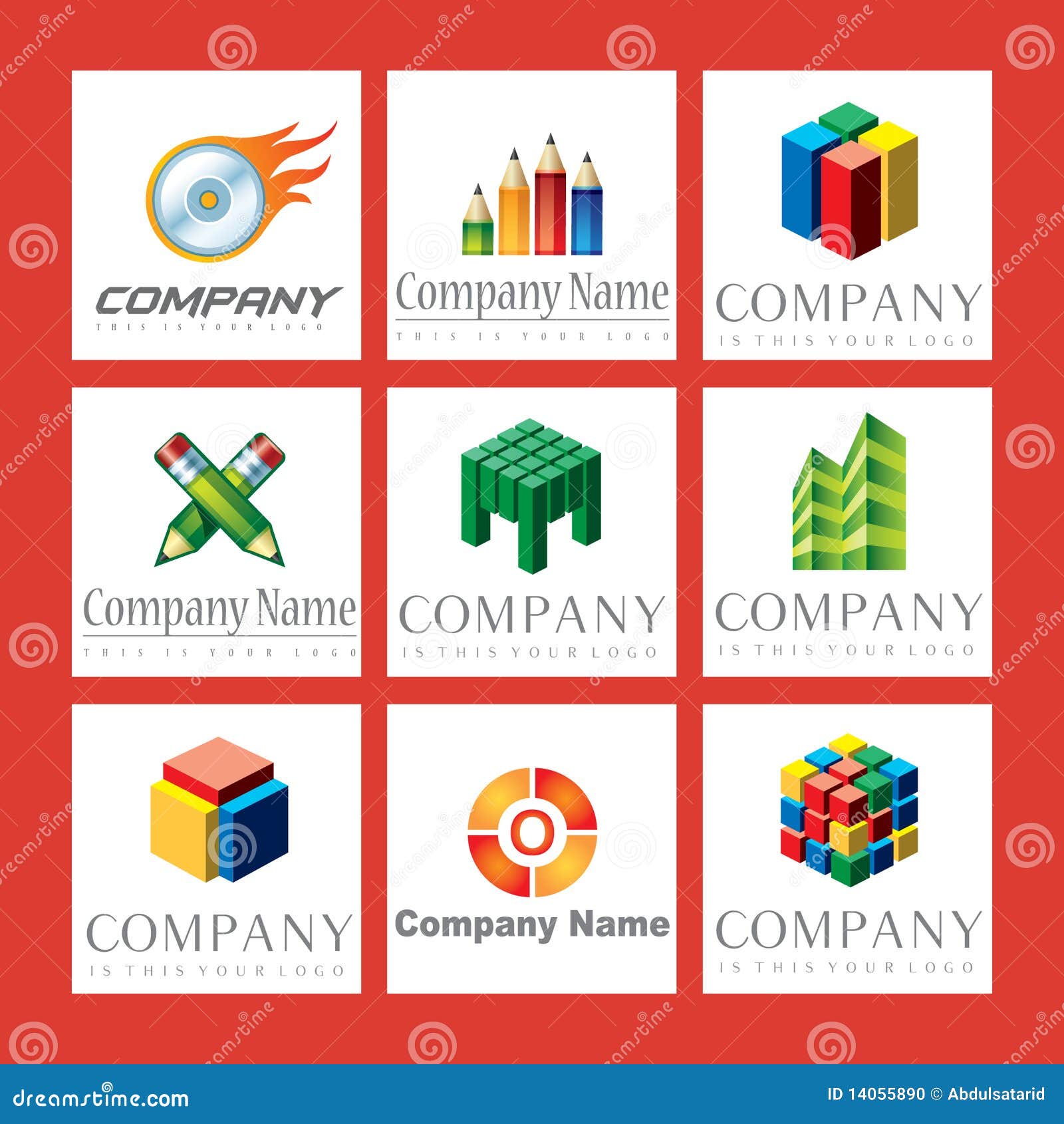 Company Logos stock vector. Illustration of graphic, variety - 14055890