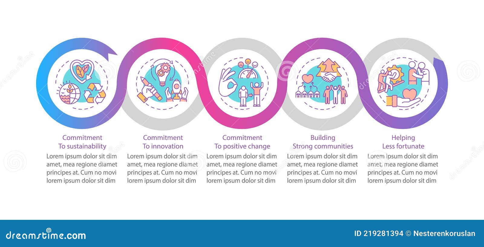 Company Main Values Vector Infographic Template Stock Vector ...