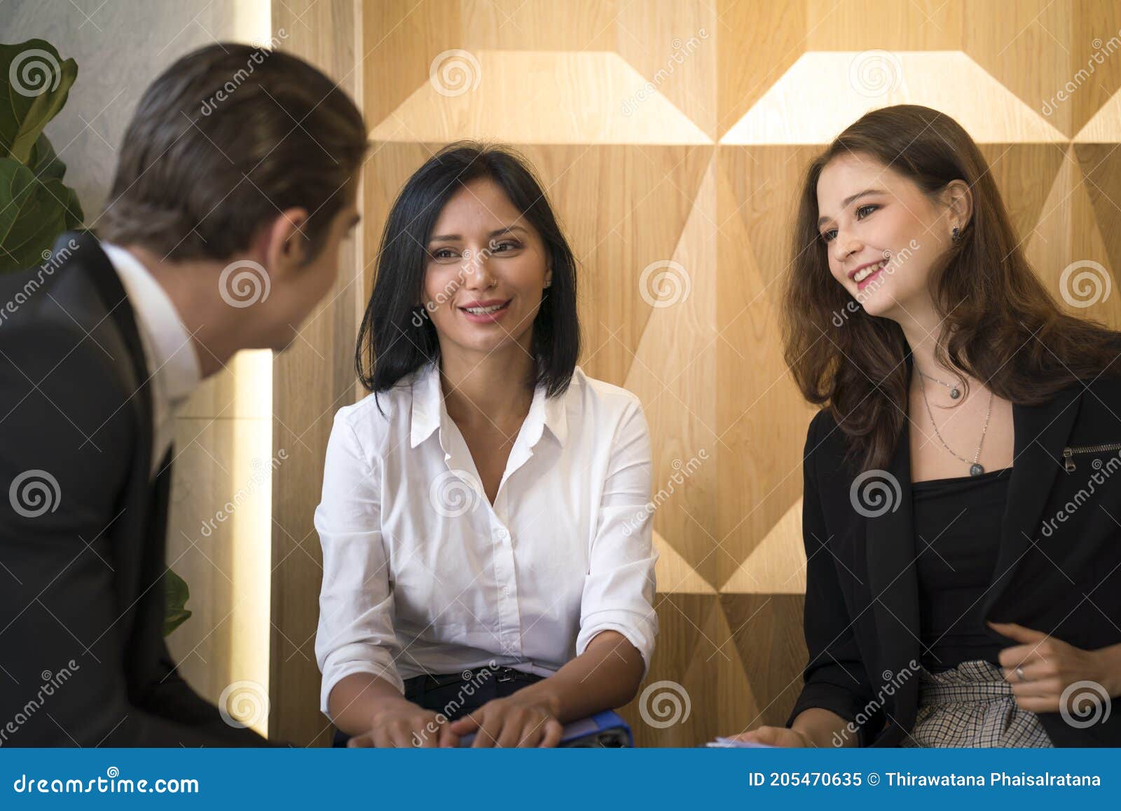 Company Managers and Employees are Meeting. Co-Working Space Stock ...