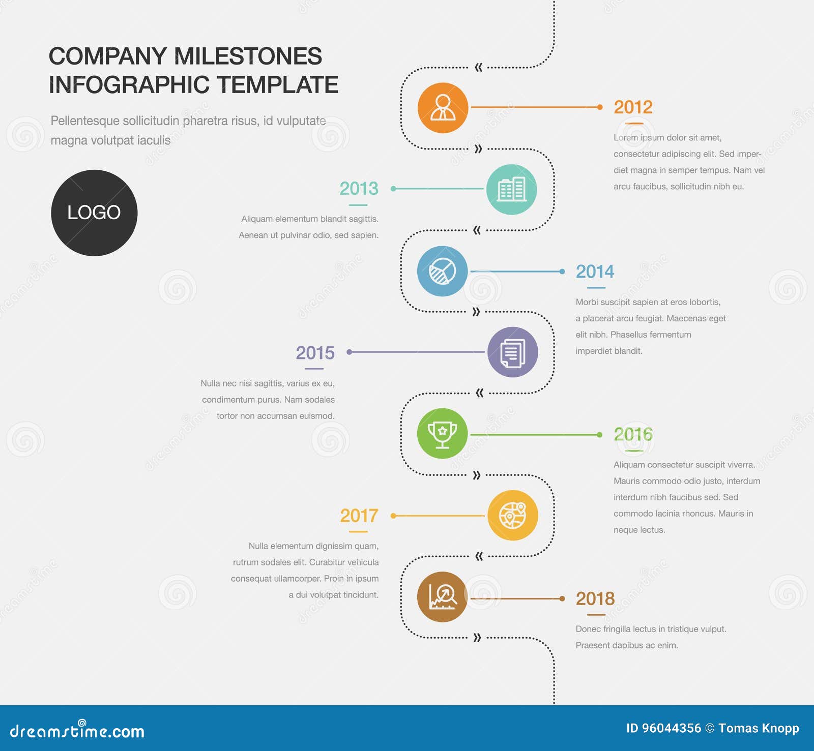 Company Milestones Timeline Template Stock Vector - Illustration of ...