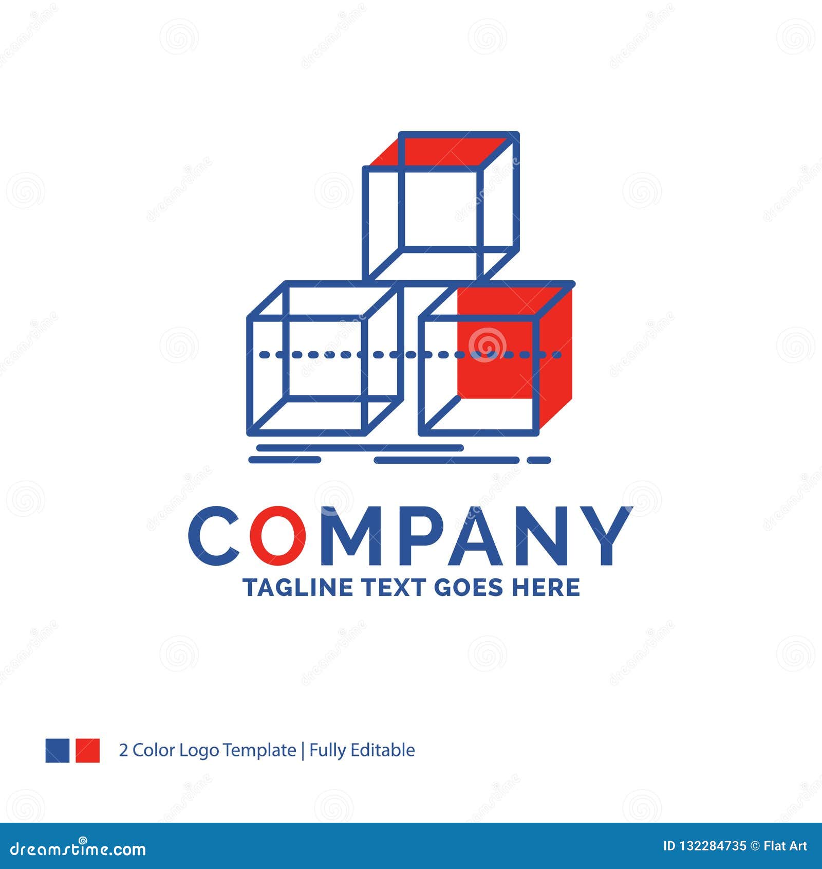 Company Name Logo Design for Arrange, Design, Stack, 3d, Box. Bl Stock ...