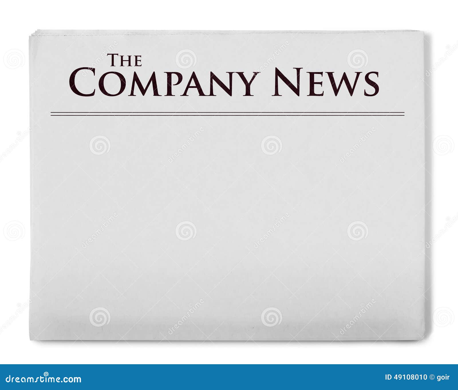 Company News Title on Newspaper Stock Photo - Image of blank, media ...