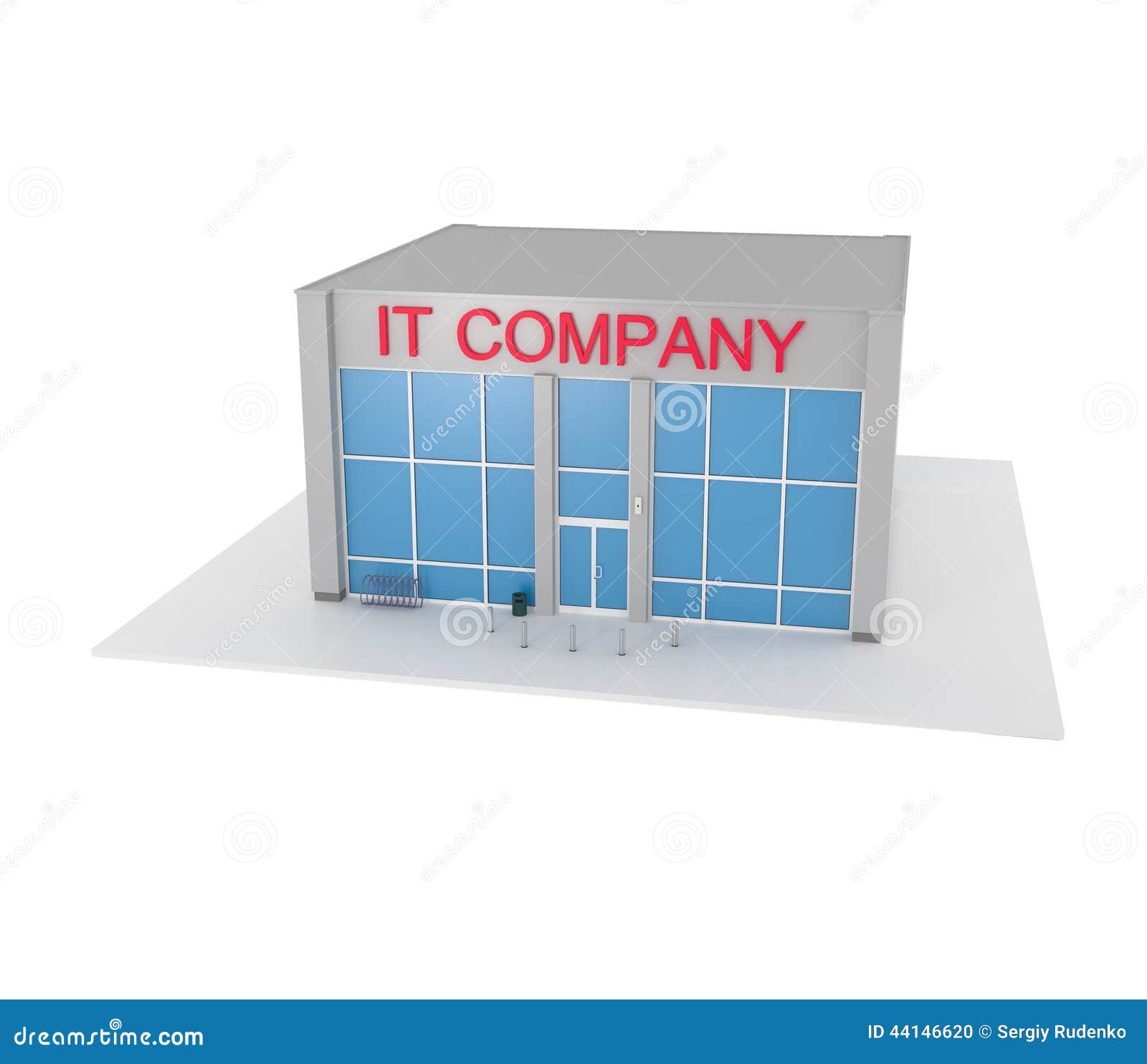 It Company Office Building on White Stock Illustration - Illustration ...