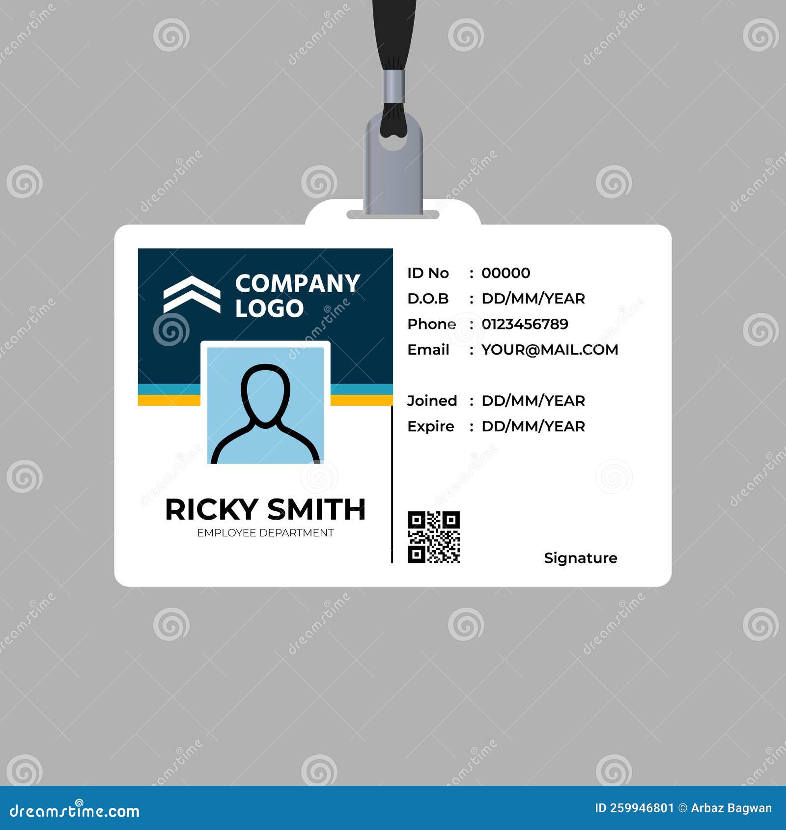Corporate Office Id Card or Identity Card Landscape Template Stock ... Corporate Office Id Card or Identity Card Landscape Template Stock ...