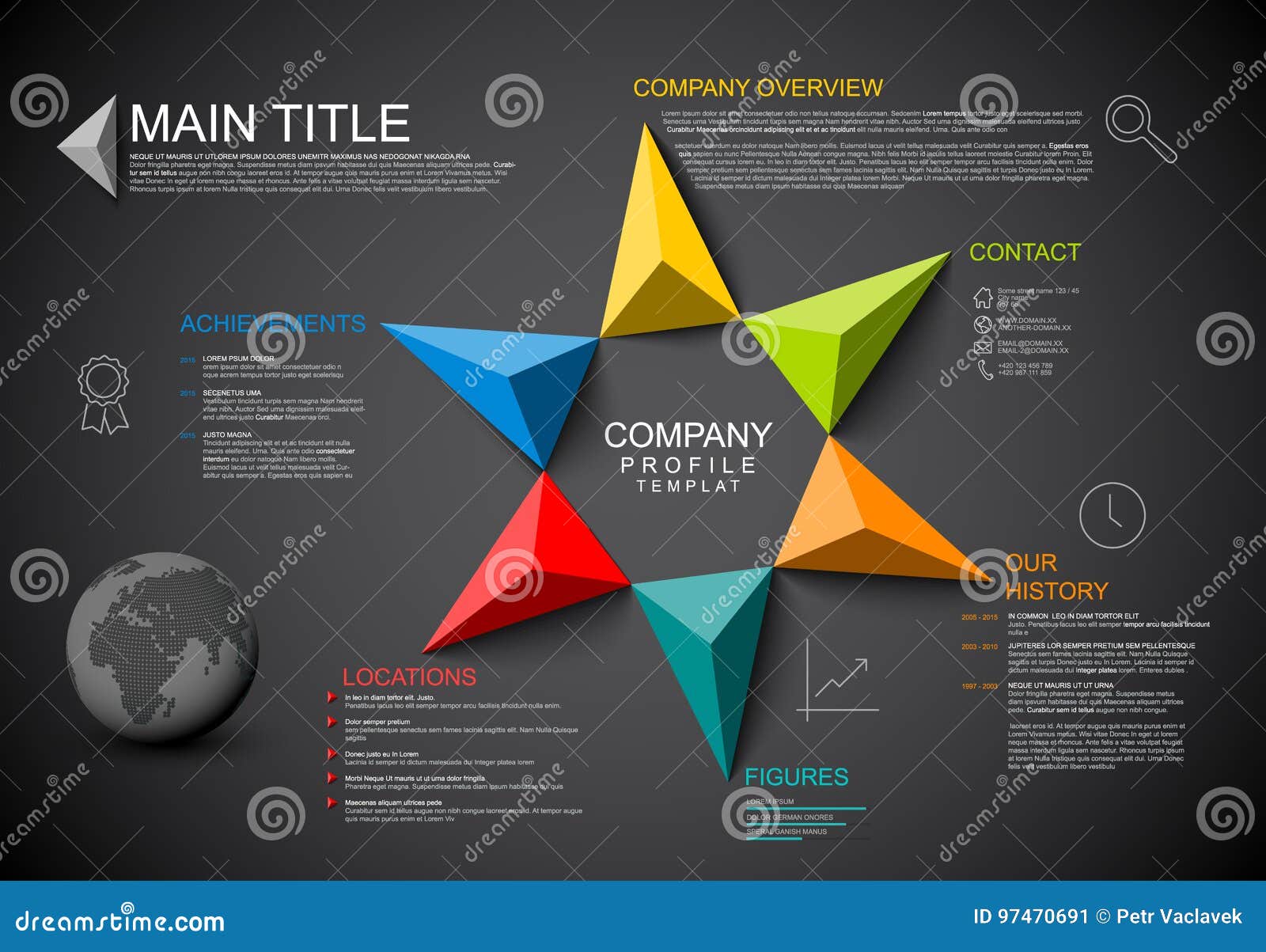 Company overview template stock vector. Illustration of colorful - 97470691