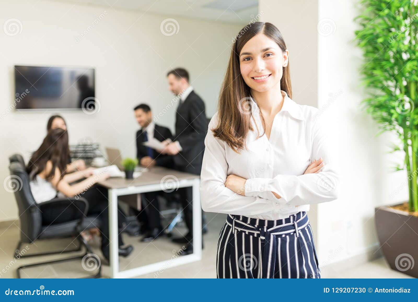 Company Owner Smiling in Office Stock Photo - Image of marketing ...