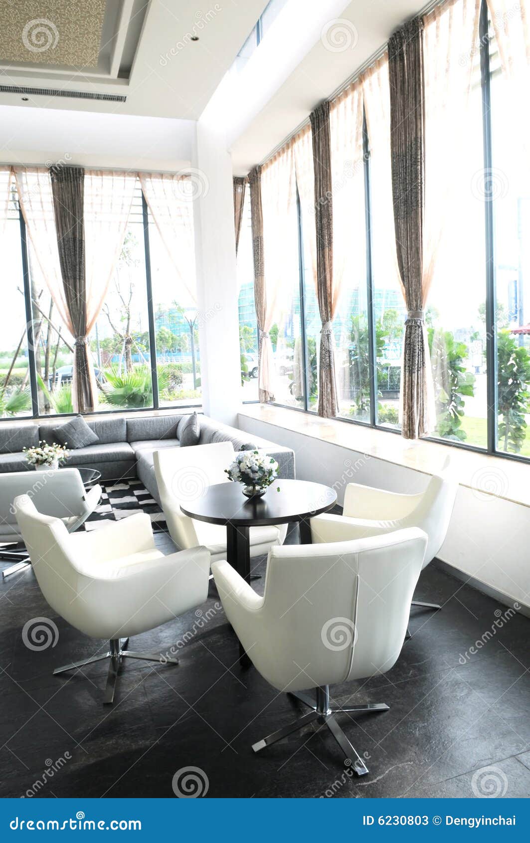 The Company Parlor with White Leather Chairs Stock Image - Image of ...