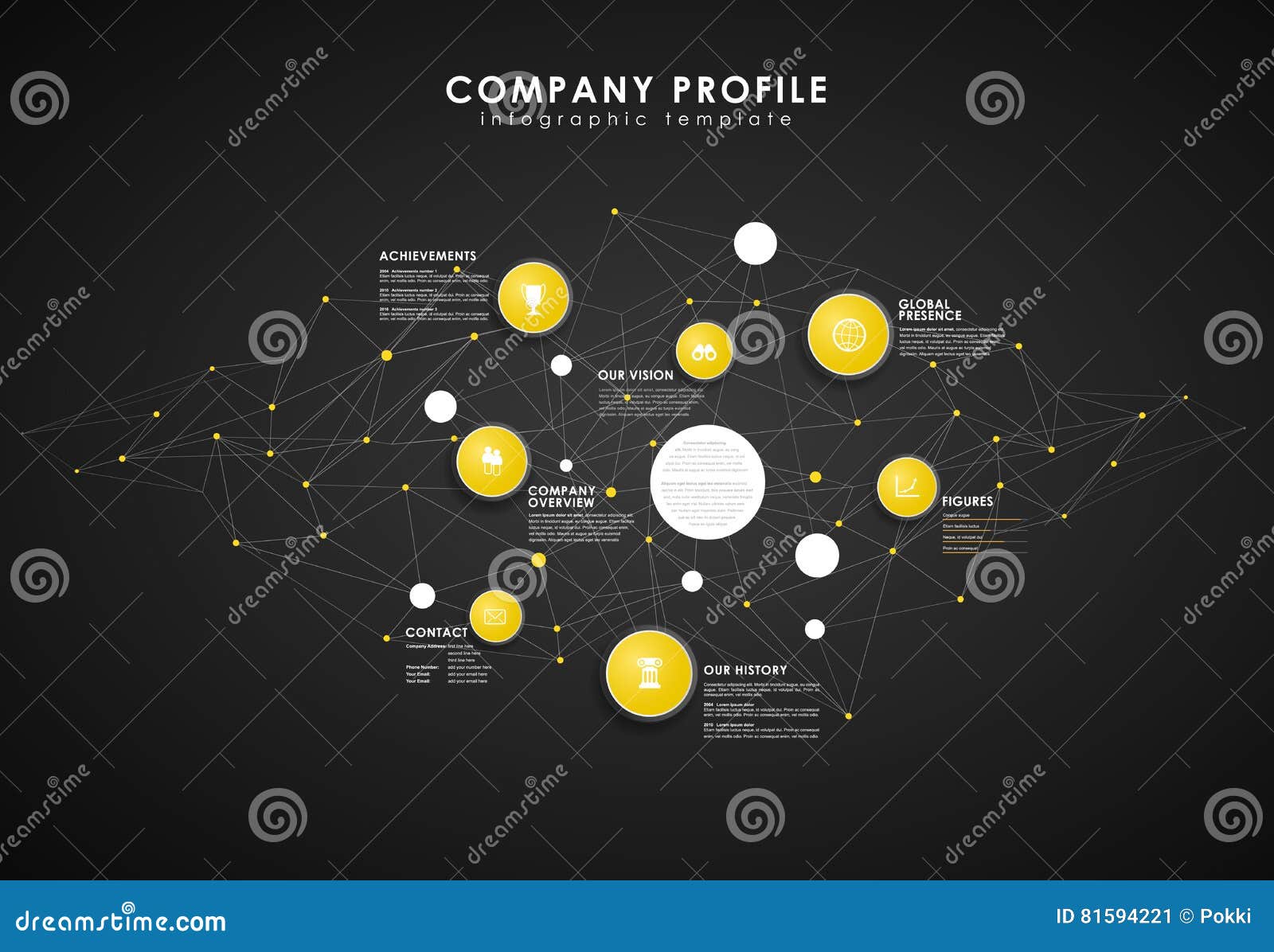 Company Profile Overview Template Stock Illustration - Illustration of ...