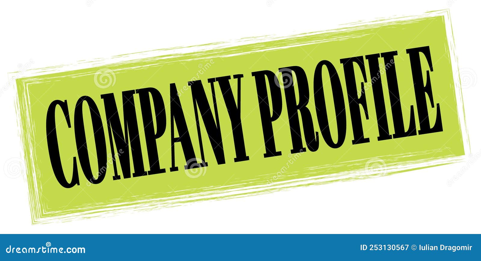 COMPANY PROFILE Text Written on Green-black Stamp Sign Stock ...