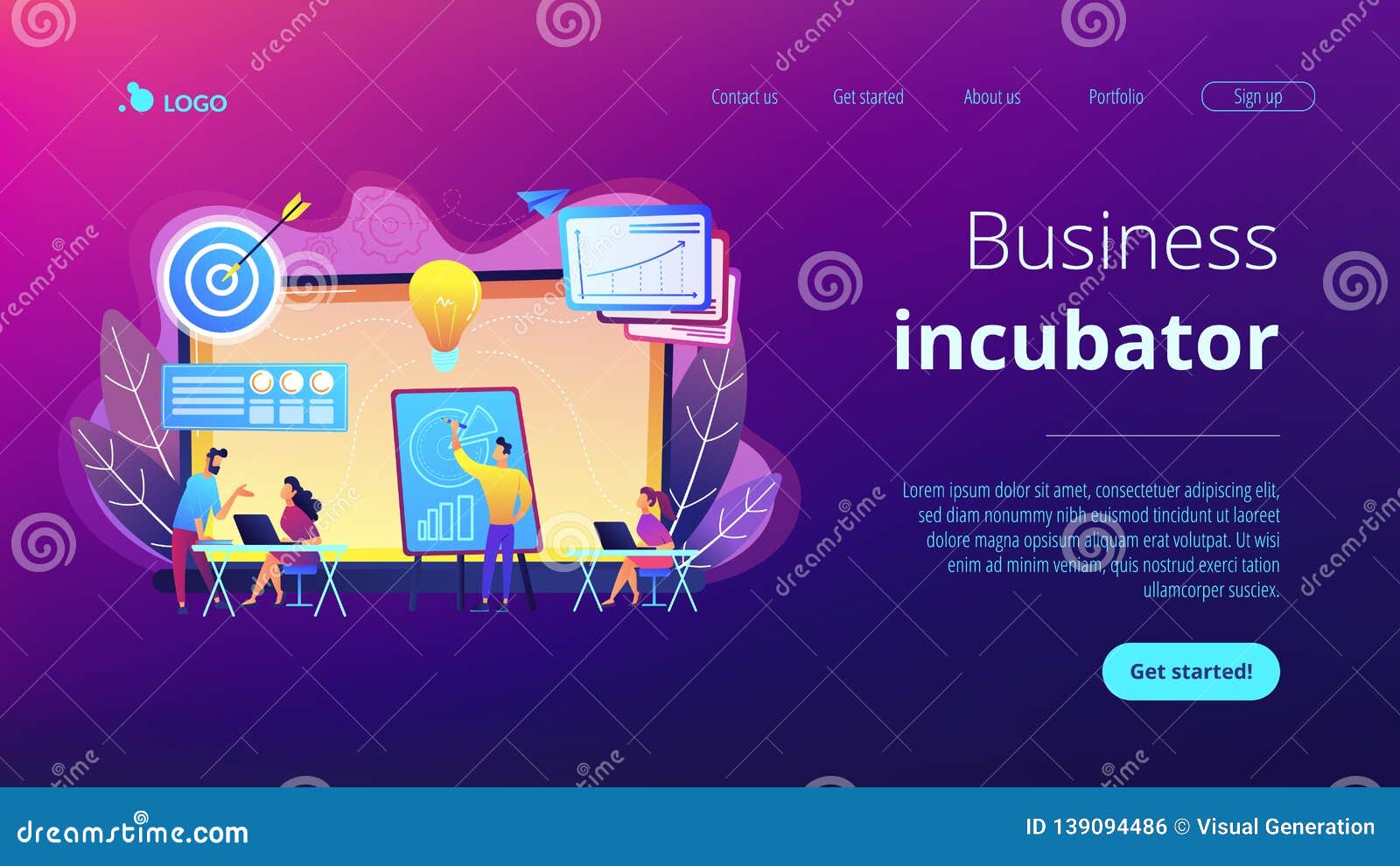 Business Incubator Concept Landing Page. Stock Vector - Illustration of ...