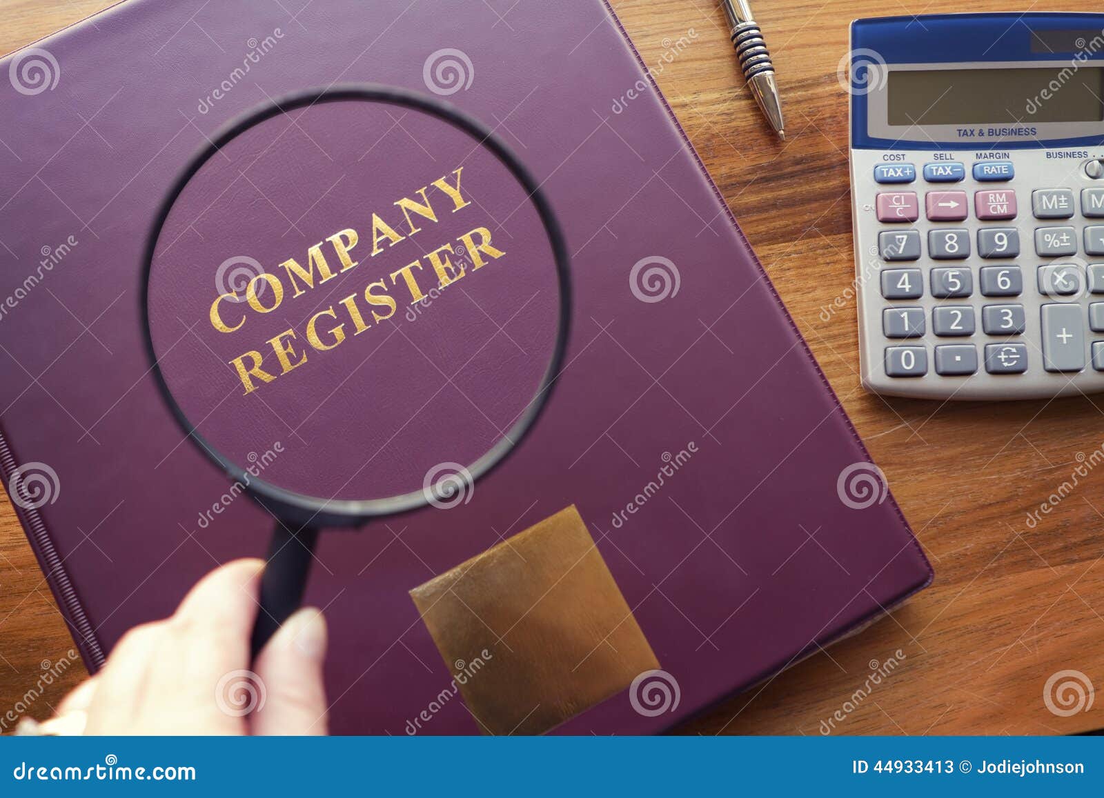 Company Register Under Magnifying Glass Stock Image - Image of audit ...