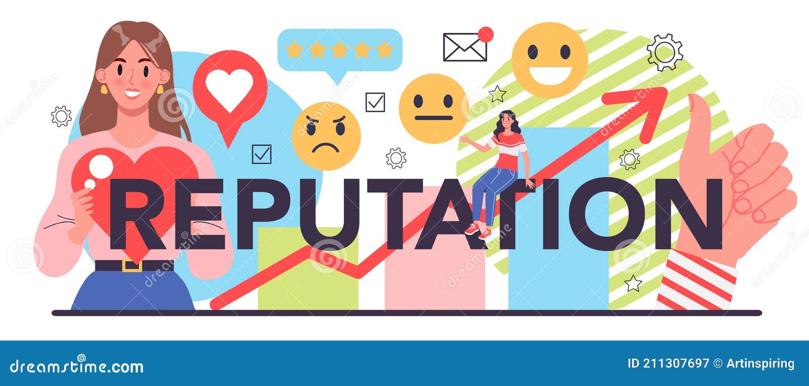 Company Reputation Typographic Header. Building Relationship with ...