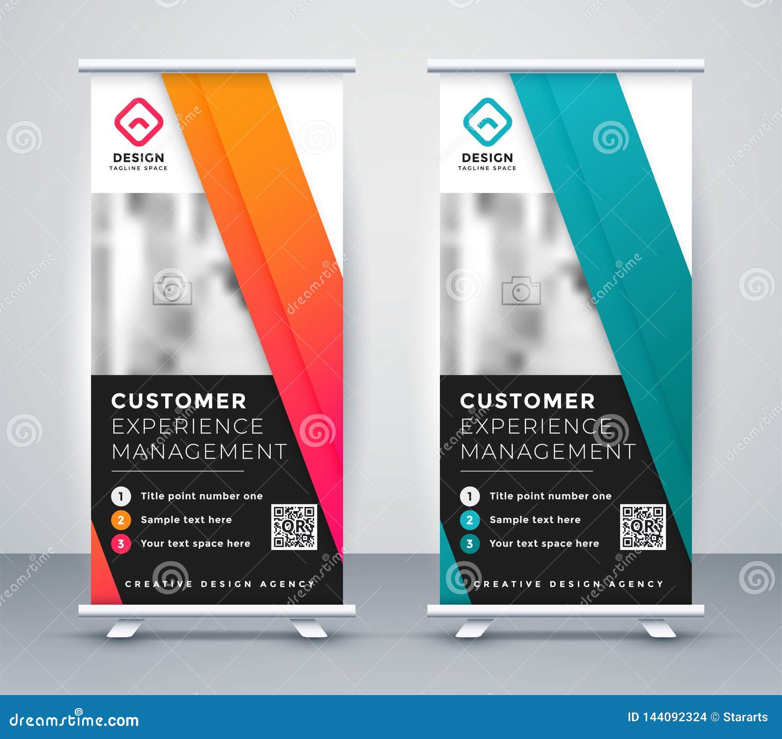 Presentation Banner Slide With Staff Information Vector Illustration ...