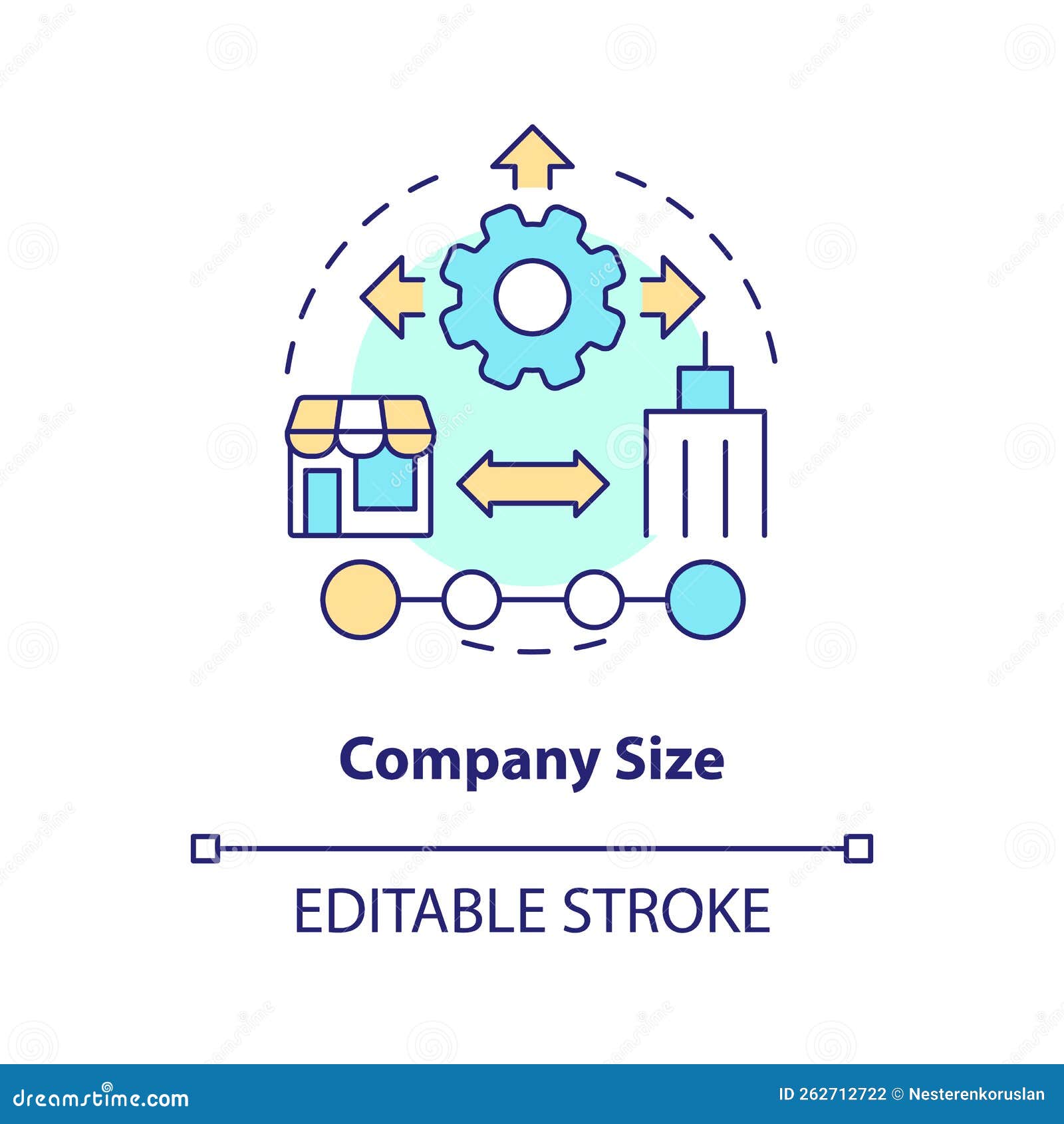 Company size concept icon stock vector. Illustration of tool - 262712722