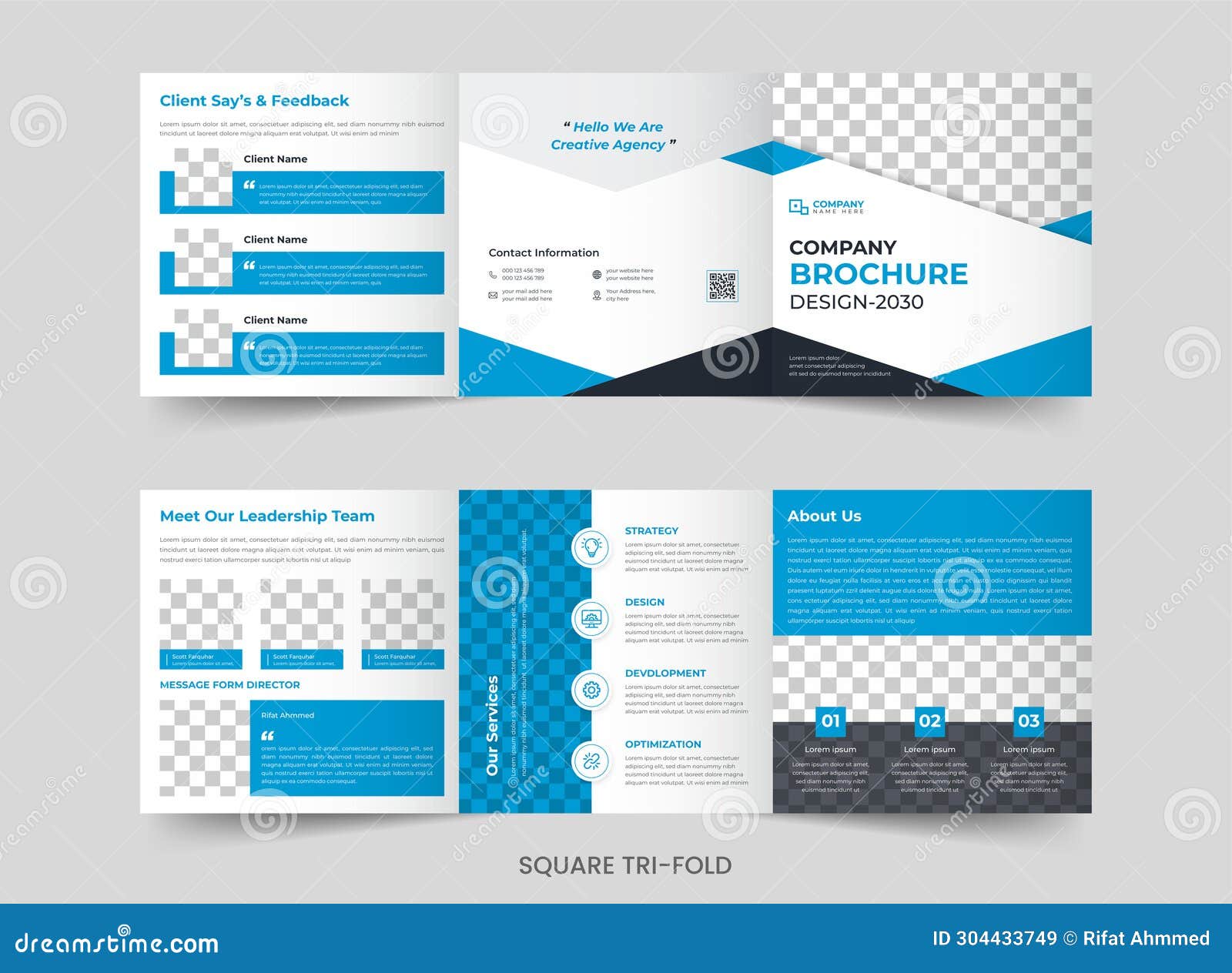 Company Square Trifold Brochure Template Design Layout Stock ...