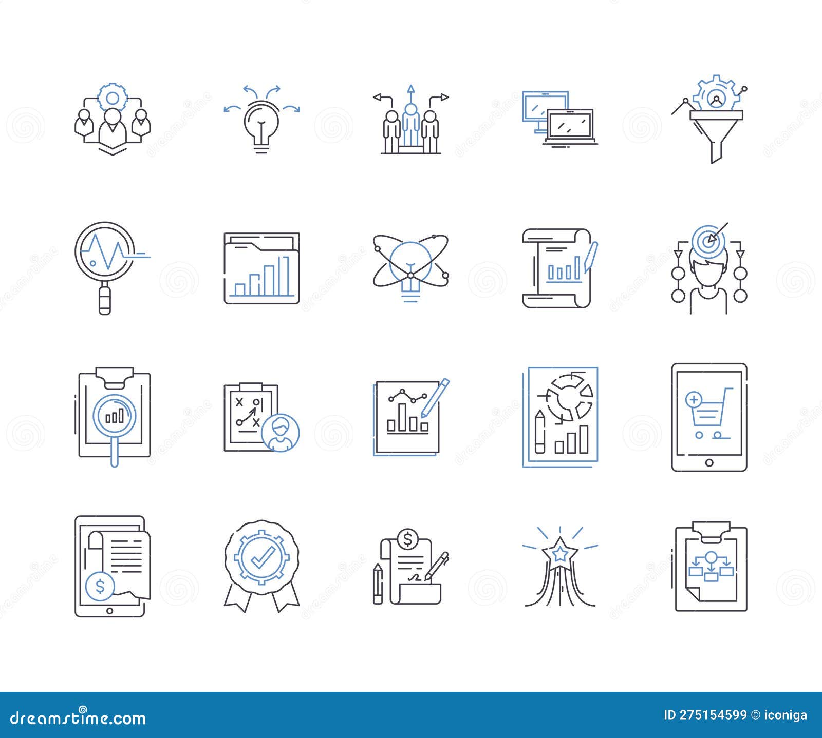 Competency Models Line Icon Cartoon Vector | CartoonDealer.com #222067399