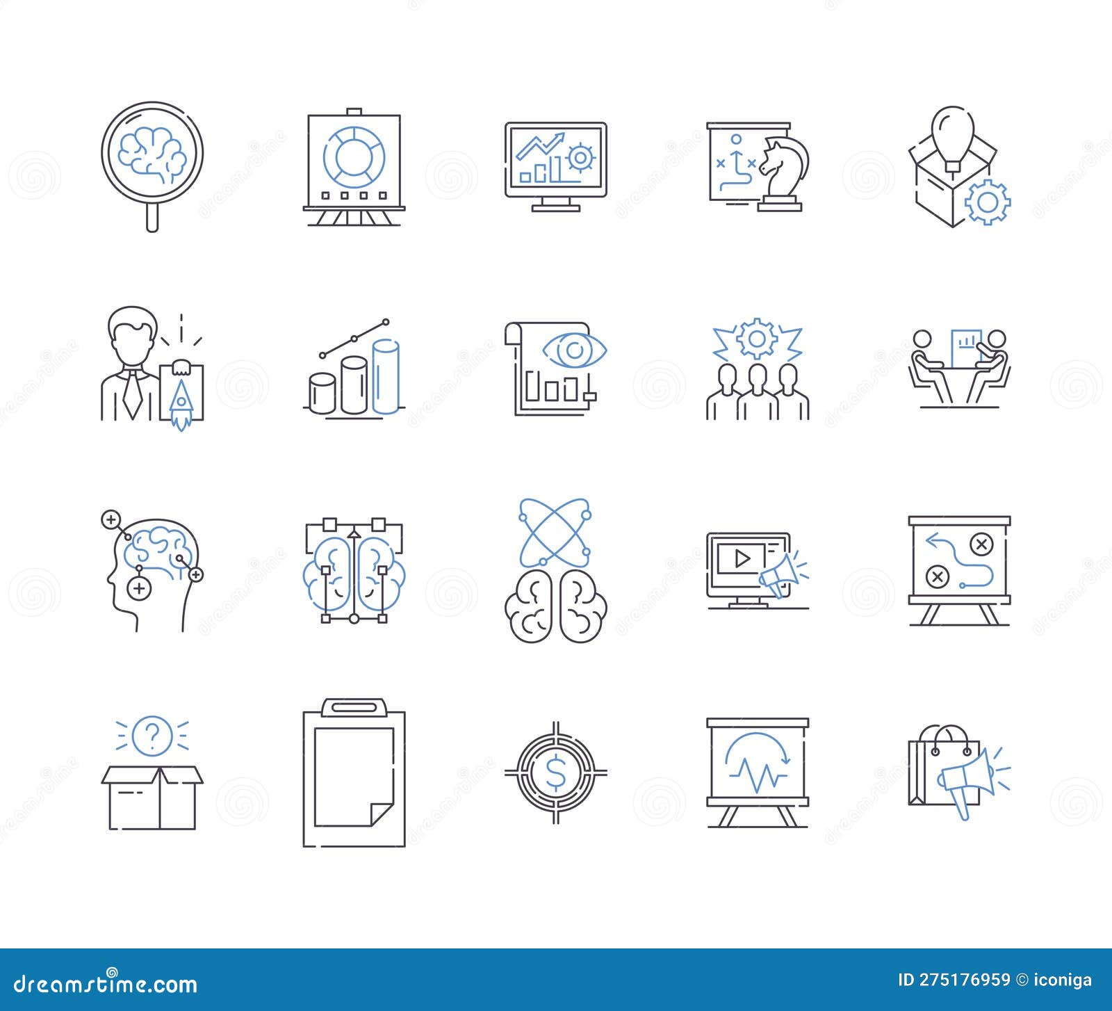 Company Strategy Outline Icons Collection. Strategy, Organization ...