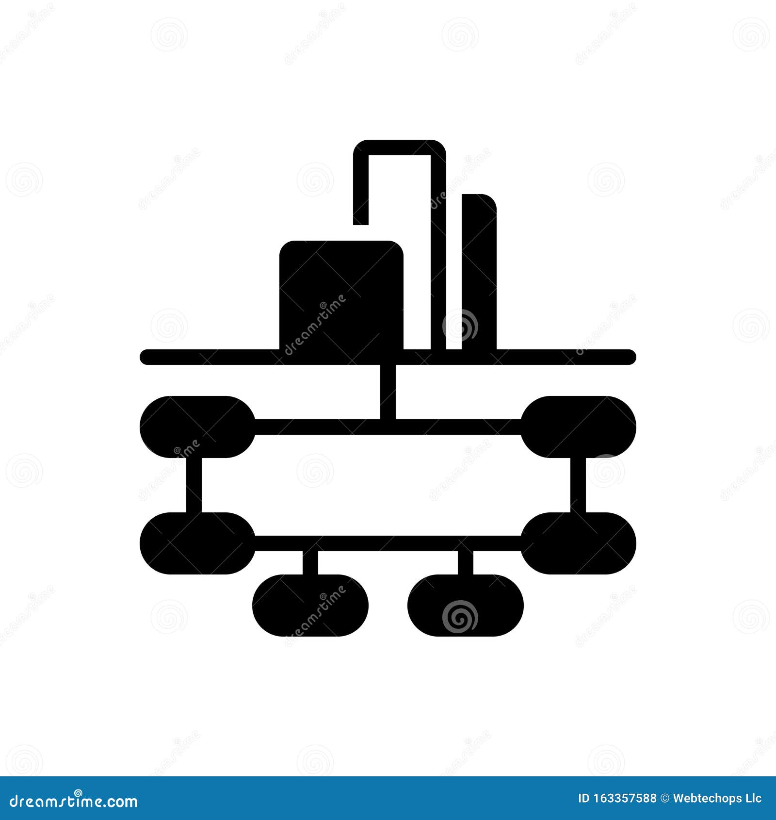 Black Solid Icon for Company Structure, Cooperation and Design Stock ...