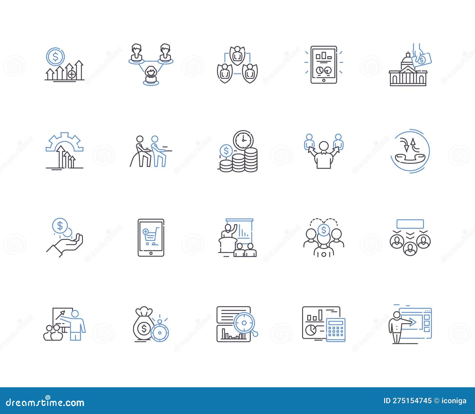 Company System Outline Icons Collection. Company, System, Management ...