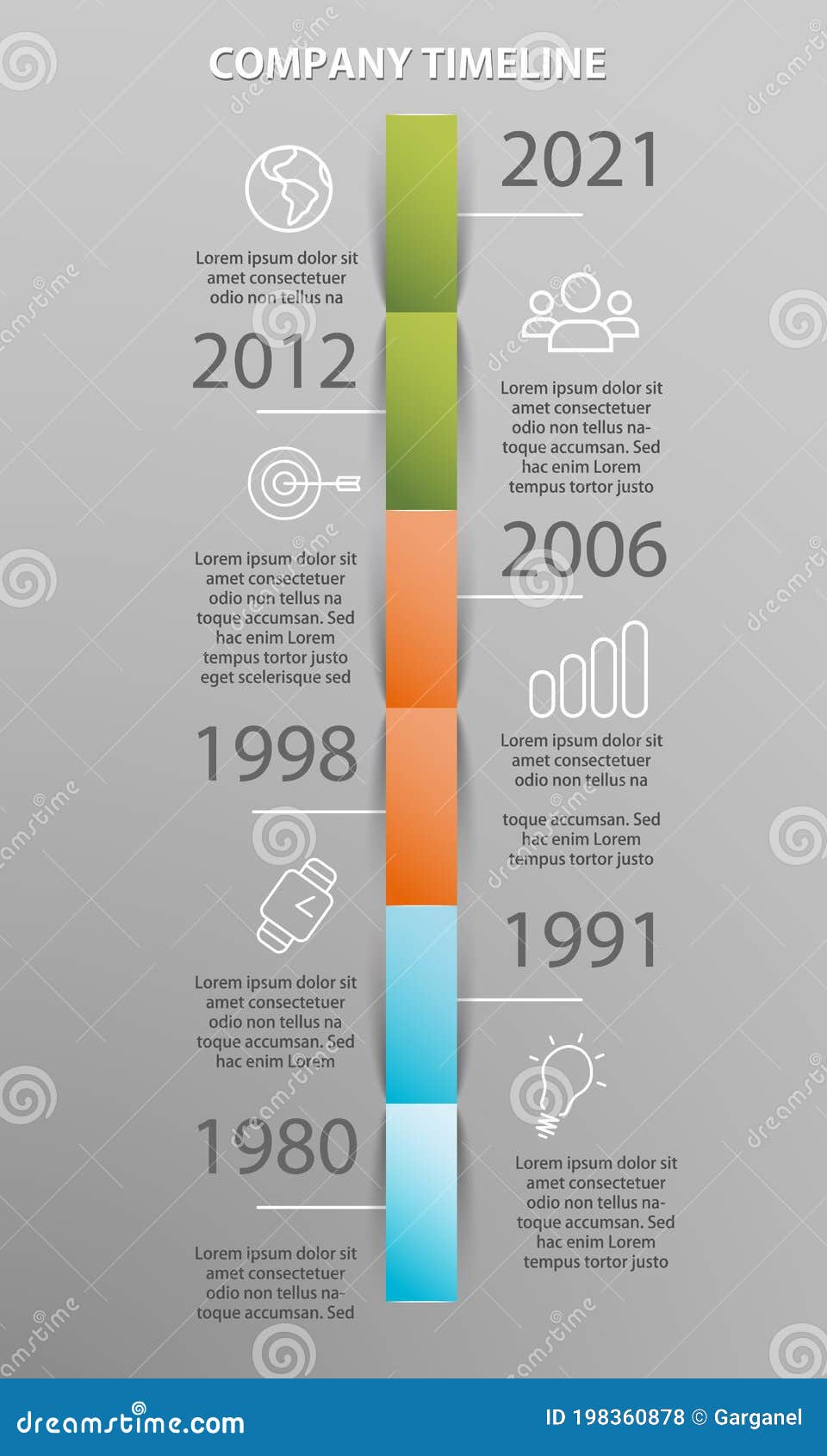 Company Timeline Table with Information Icons Stock Vector ...