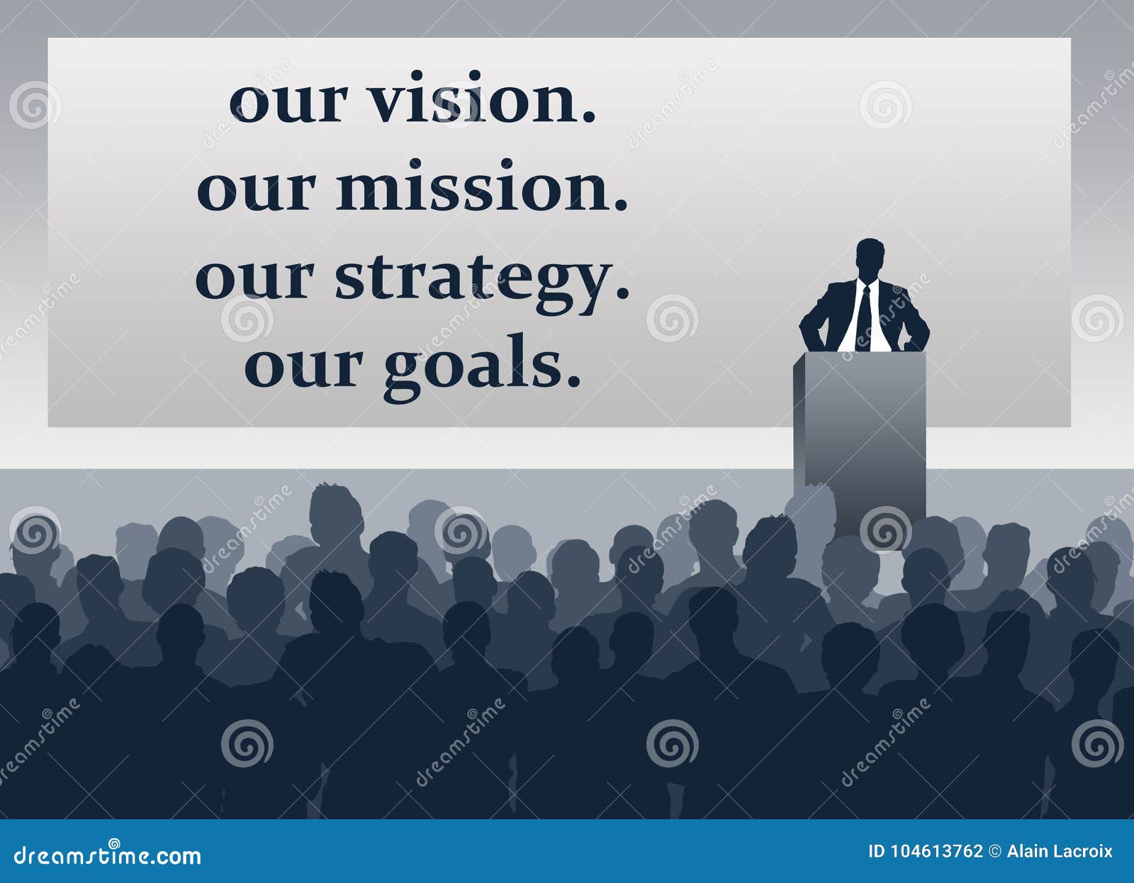 Company Vision Mission Strategy Goals Stock Illustration - Illustration ...