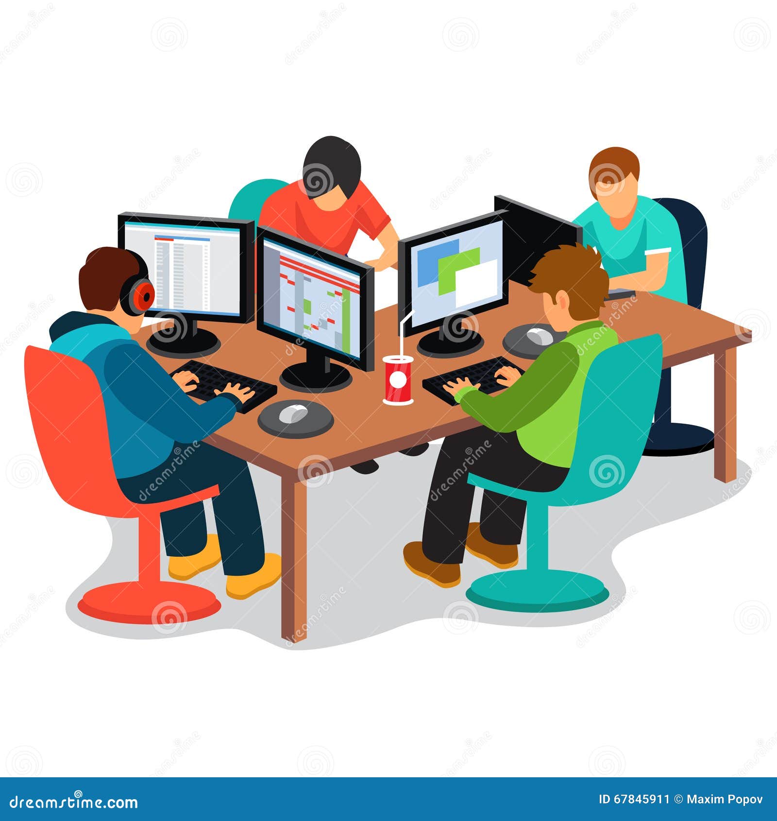 It company at work stock vector. Illustration of personnel - 67845911 It company at work stock vector. Illustration of personnel - 67845911