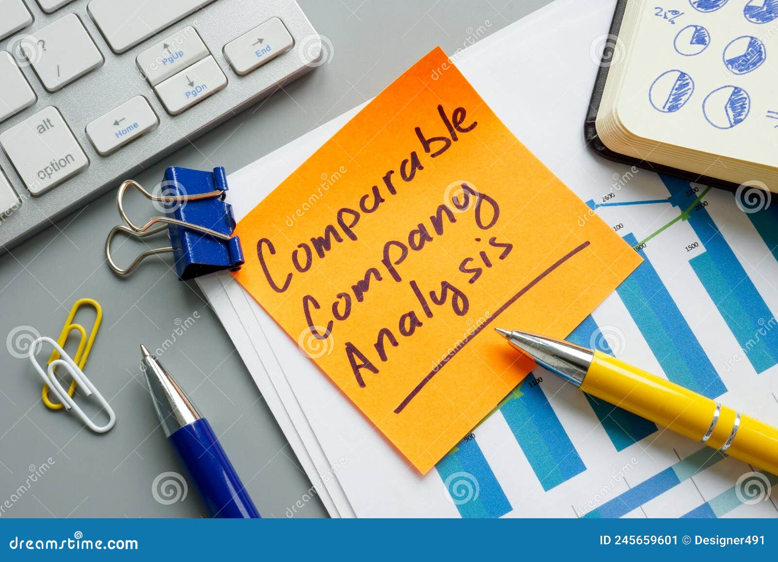 A Comparable Company Analysis CCA Report and Notepad. Stock Image ...
