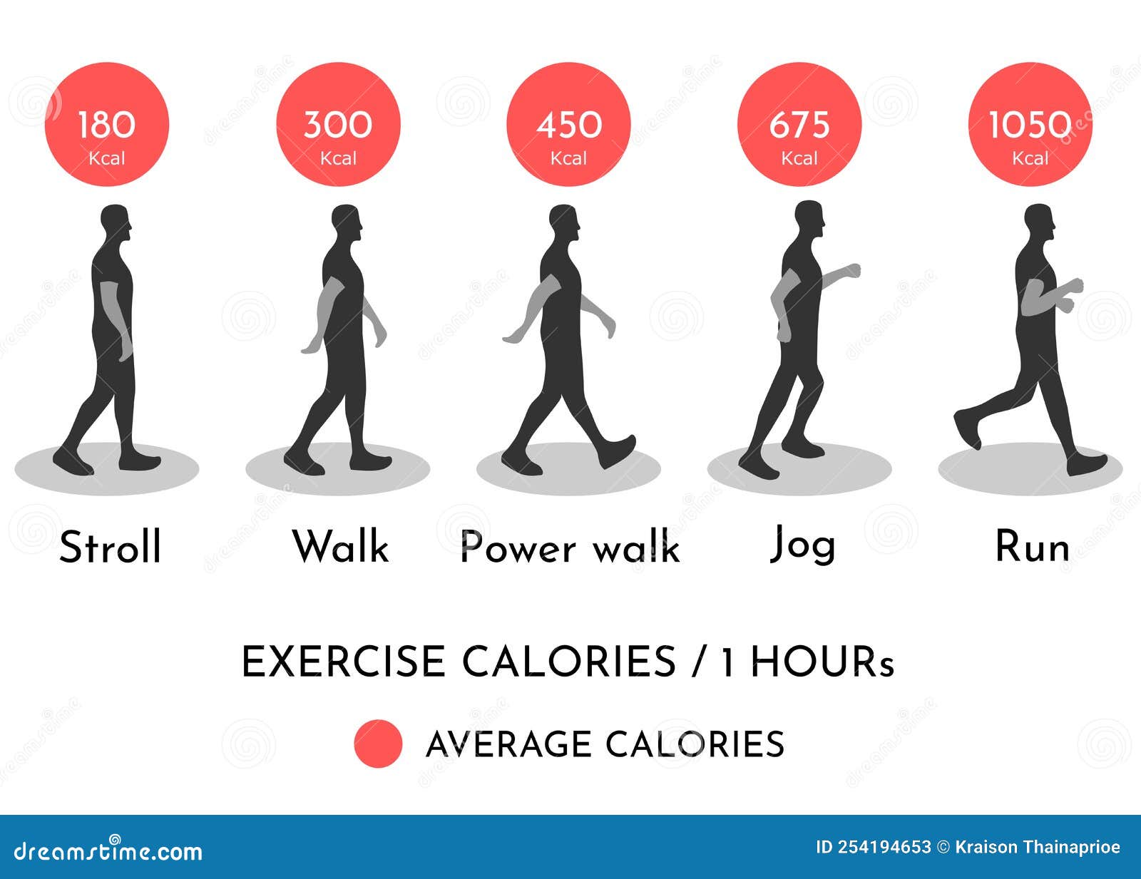 Comparar Calorías Quemadas Entre Tipos De Ejercicio Ilustración del ...