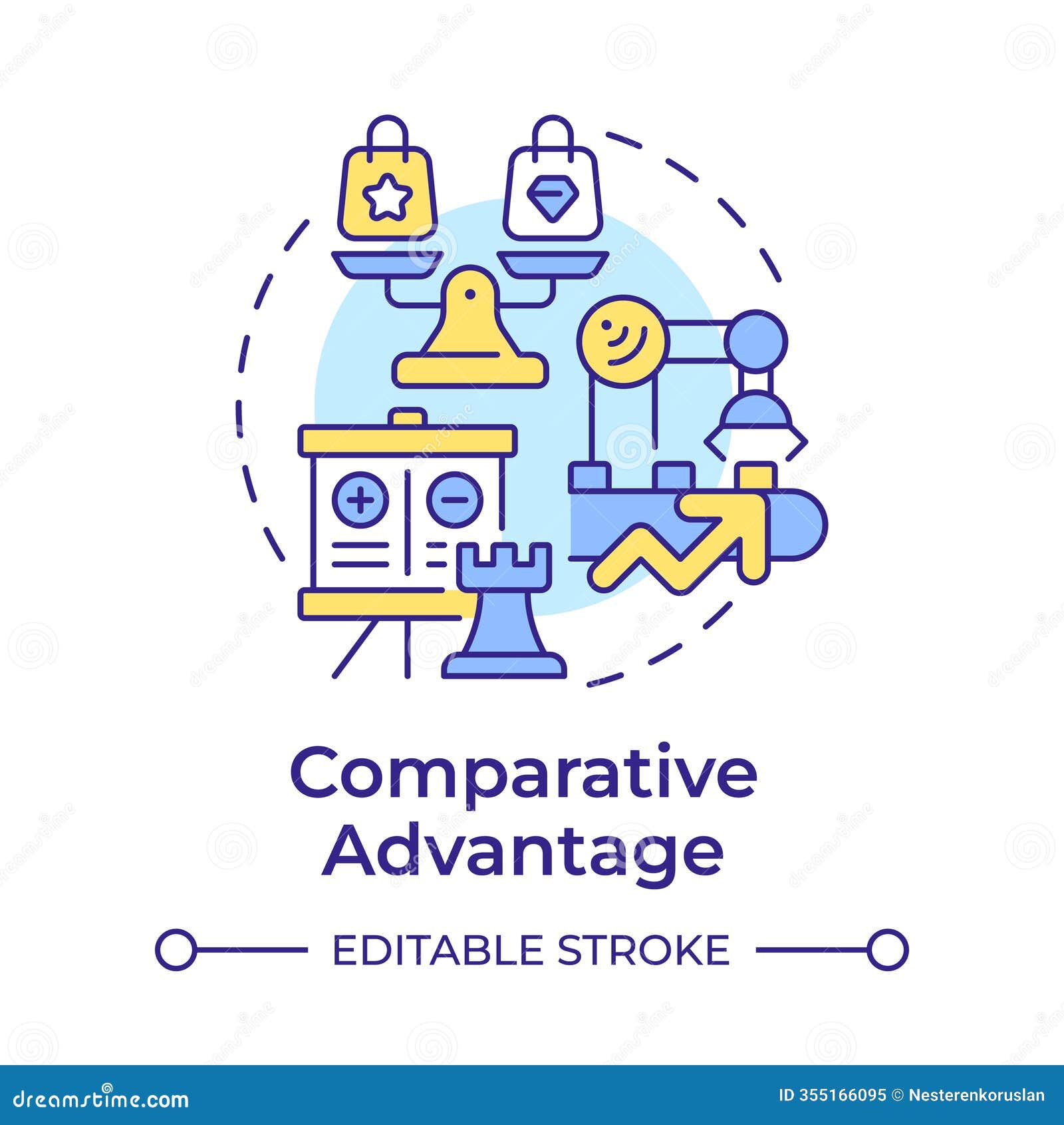 Comparative Advantage Multi Color Concept Icon Cartoon Vector ...
