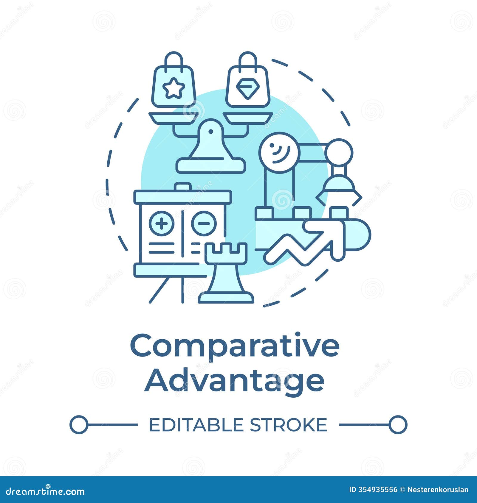 Comparative Advantage For Success Business Cartoon Vector Illustration ...