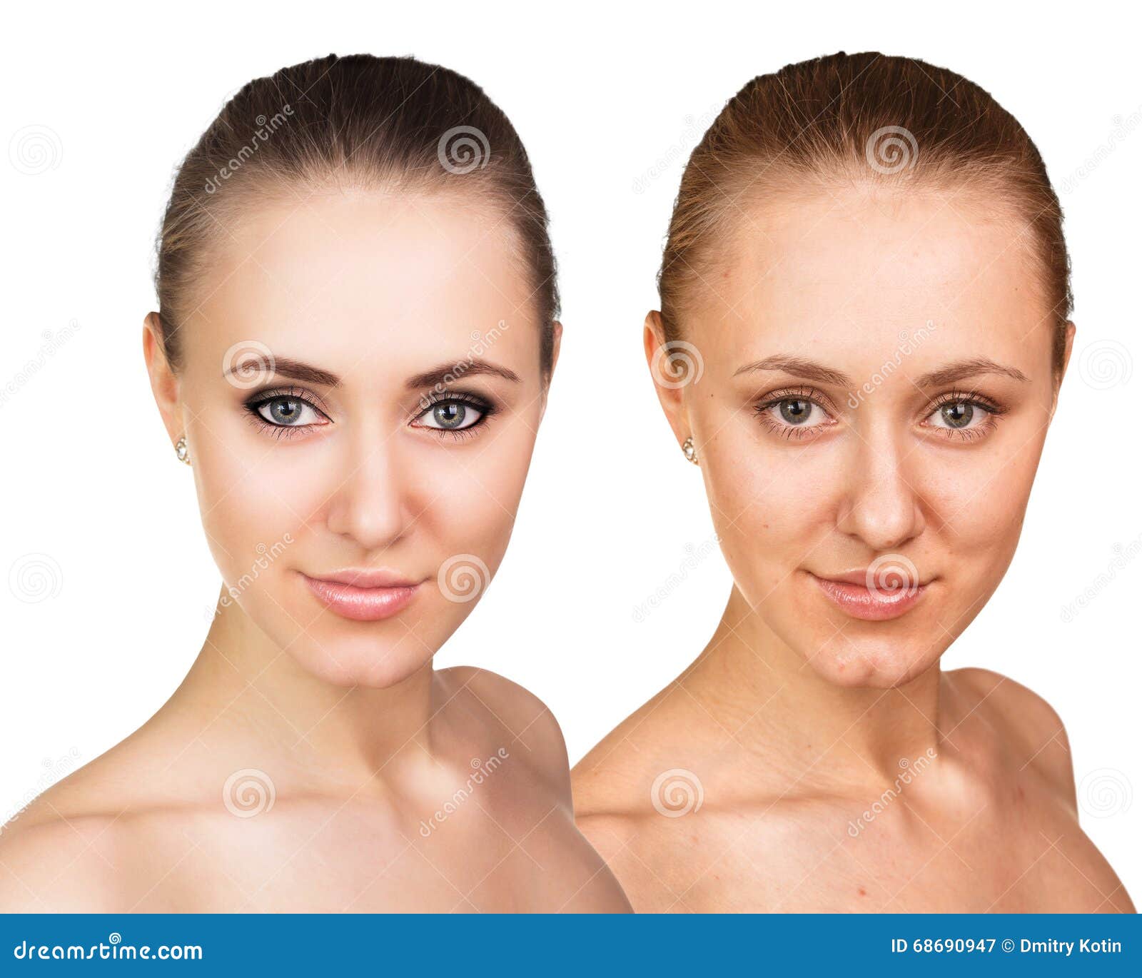 Comparative Portrait of Female Face Stock Image - Image of face, beauty ...