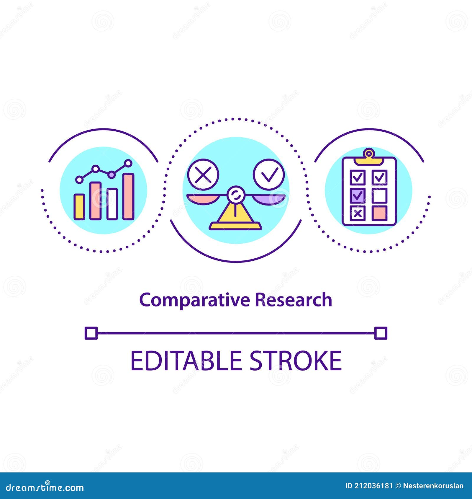 Comparative Research Concept Icon Stock Vector - Illustration of ...