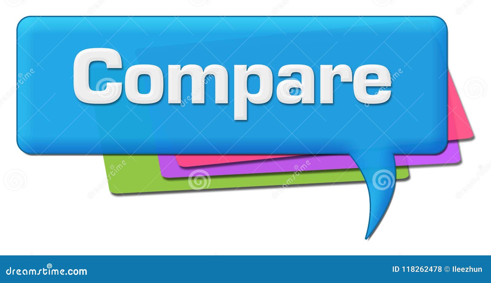 Compare Blue Colorful Comment Symbol Stock Illustration - Illustration ...