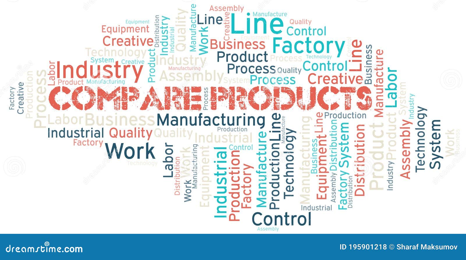 Compare Products Word Cloud Create with Text only. Stock Illustration ...
