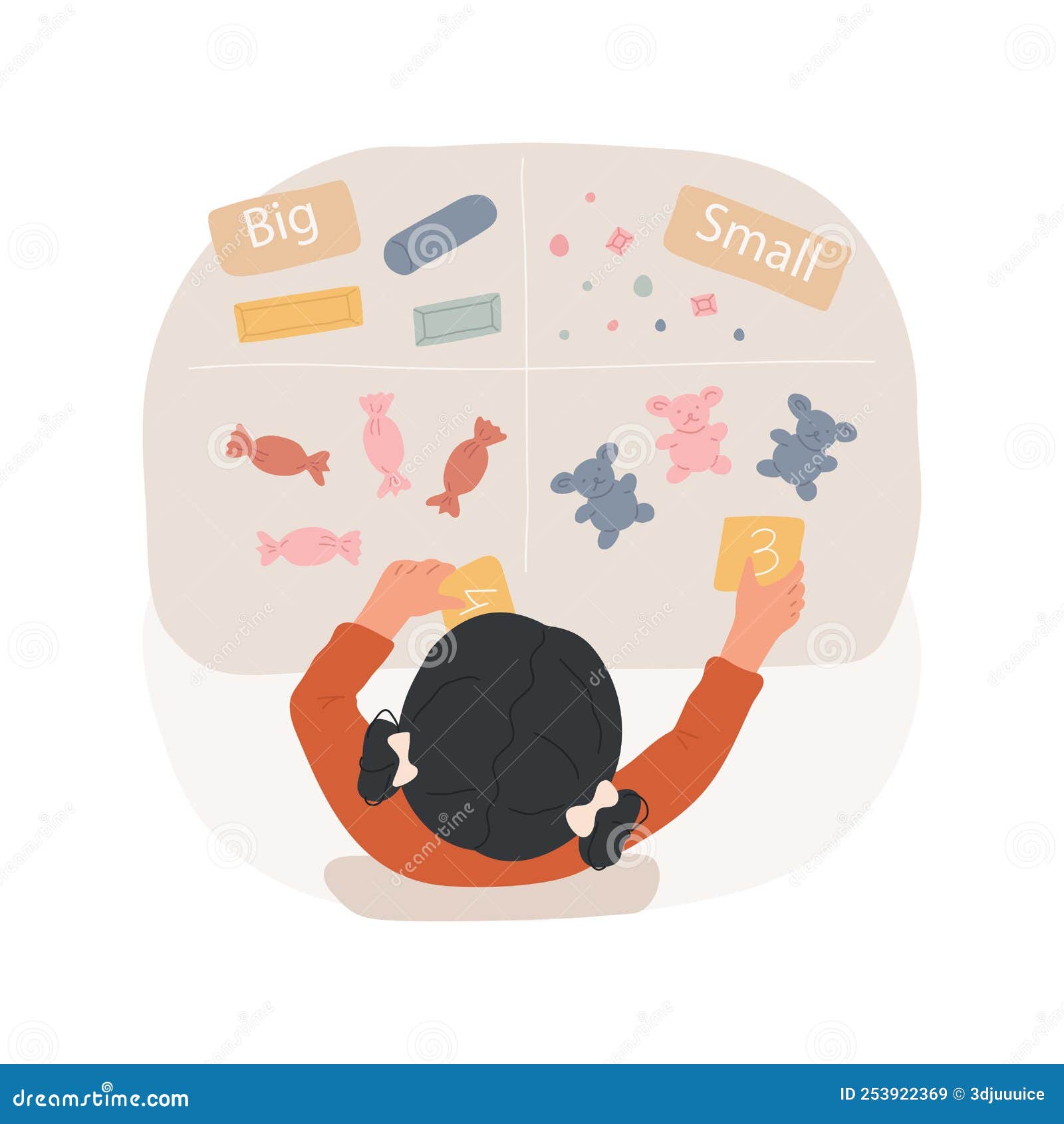 Comparing and Counting Objects Isolated Cartoon Vector Illustration ...