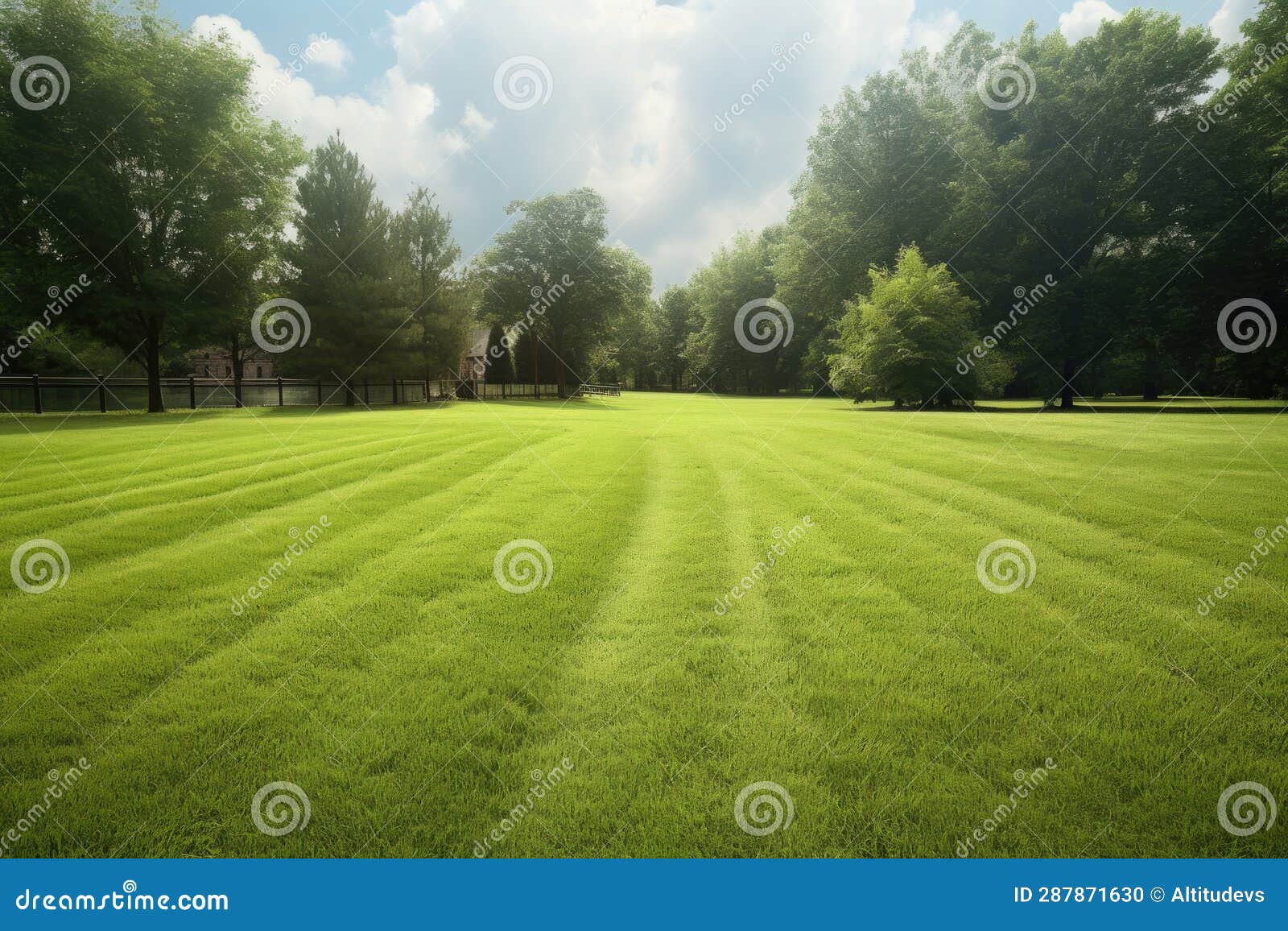 Comparing Half-mowed and Unmowed Grass Sections Stock Photo - Image of ...