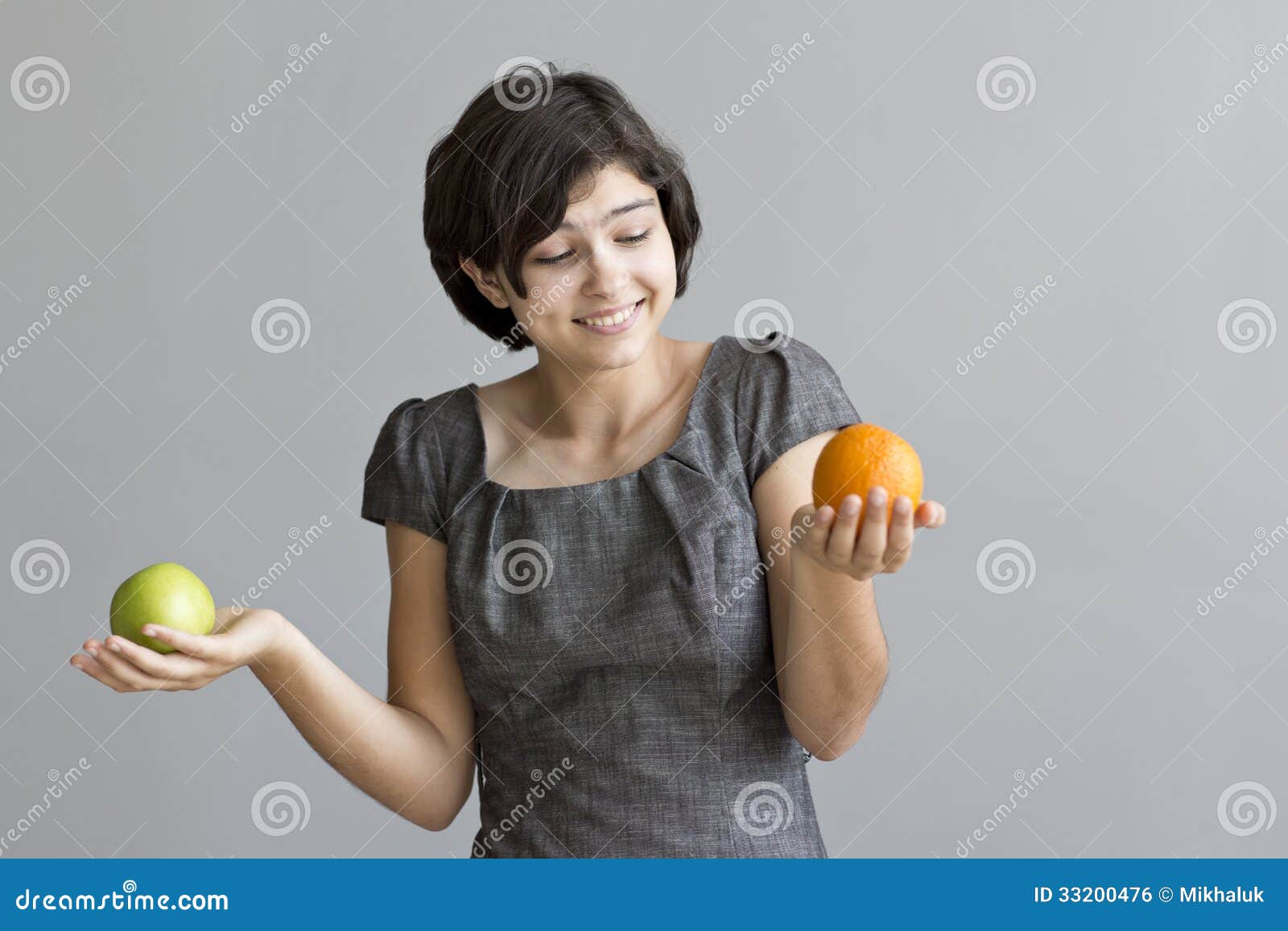 Comparing incomparable stock photo. Image of girl, preference - 33200476