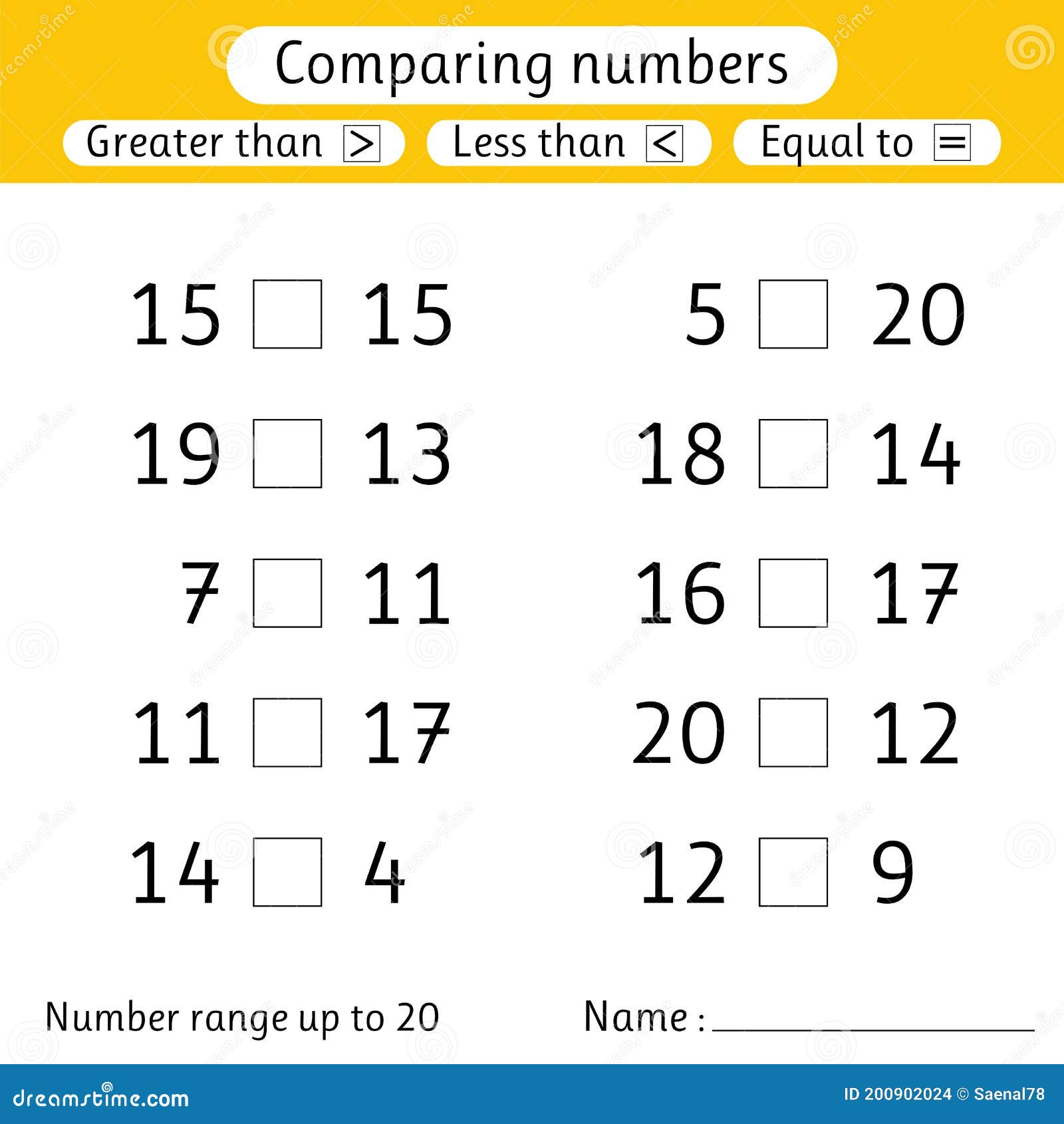 Comparing Numbers. less Than, Greater Than, Equal To. Worksheets for ... Comparing Numbers. less Than, Greater Than, Equal To. Worksheets for ...